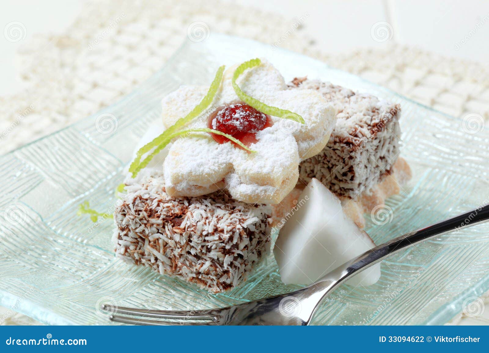 Lamingtons and Jam Biscuits Stock Photo - Image of christmas, delicious ...