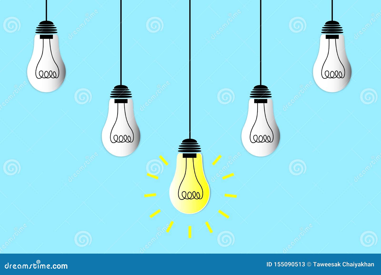 Lamp Leader Chief Concept, Different Idea Stock Illustration ...