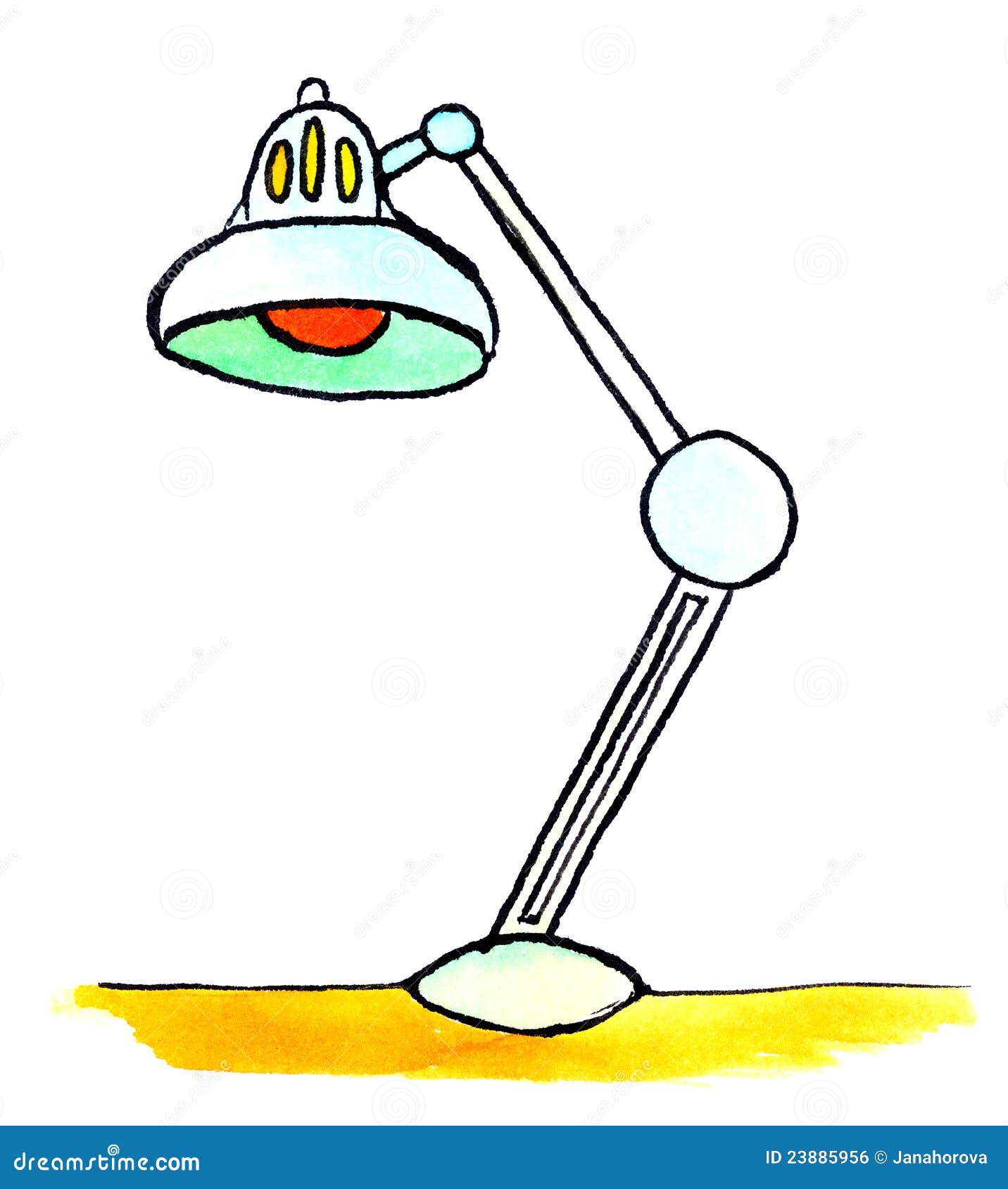 Lamp stock illustration. Illustration of colour, desk - 23885956