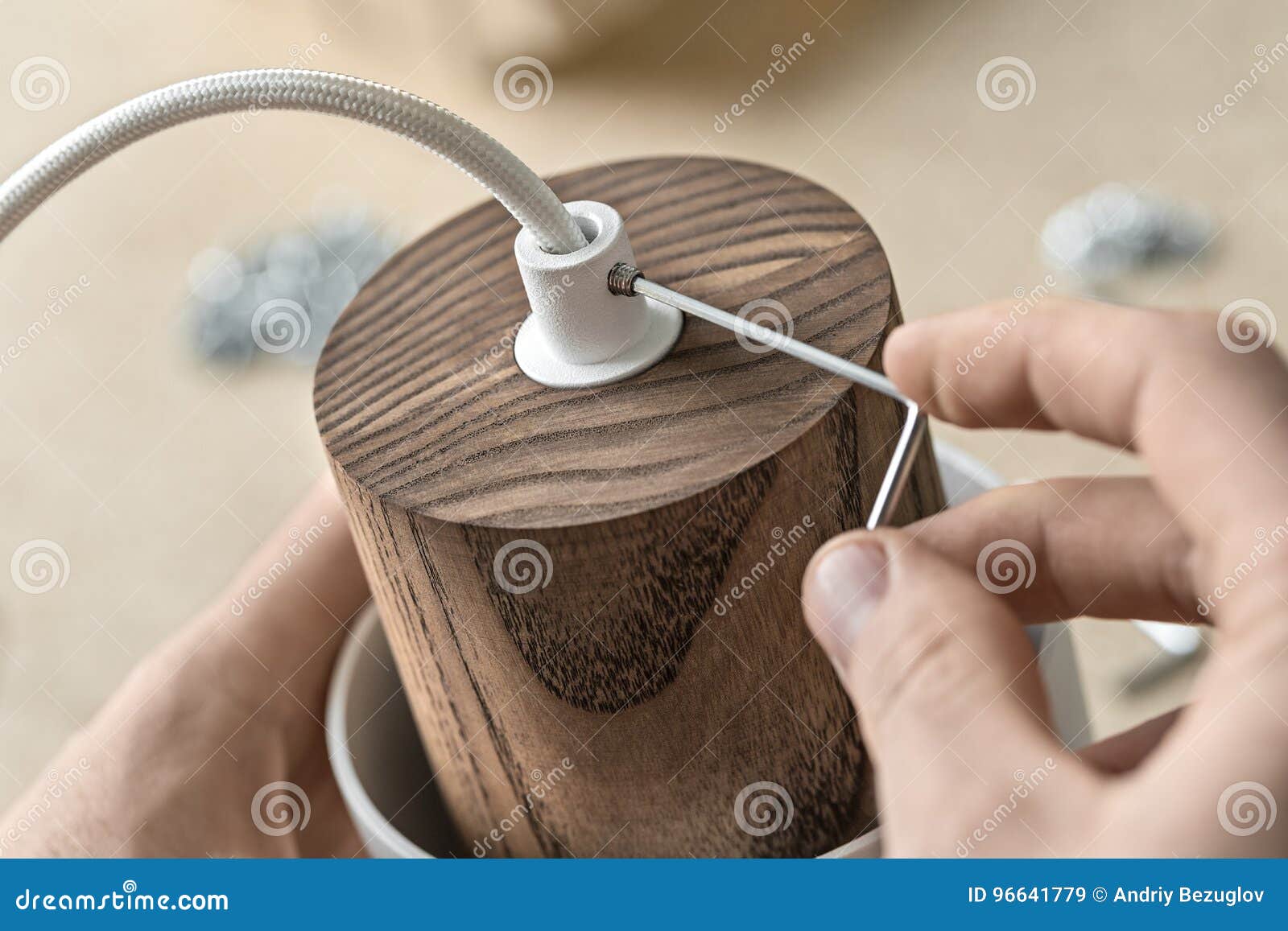 Lamp Assembling in Workshop Stock Image - Image of cable, inside: 96641779