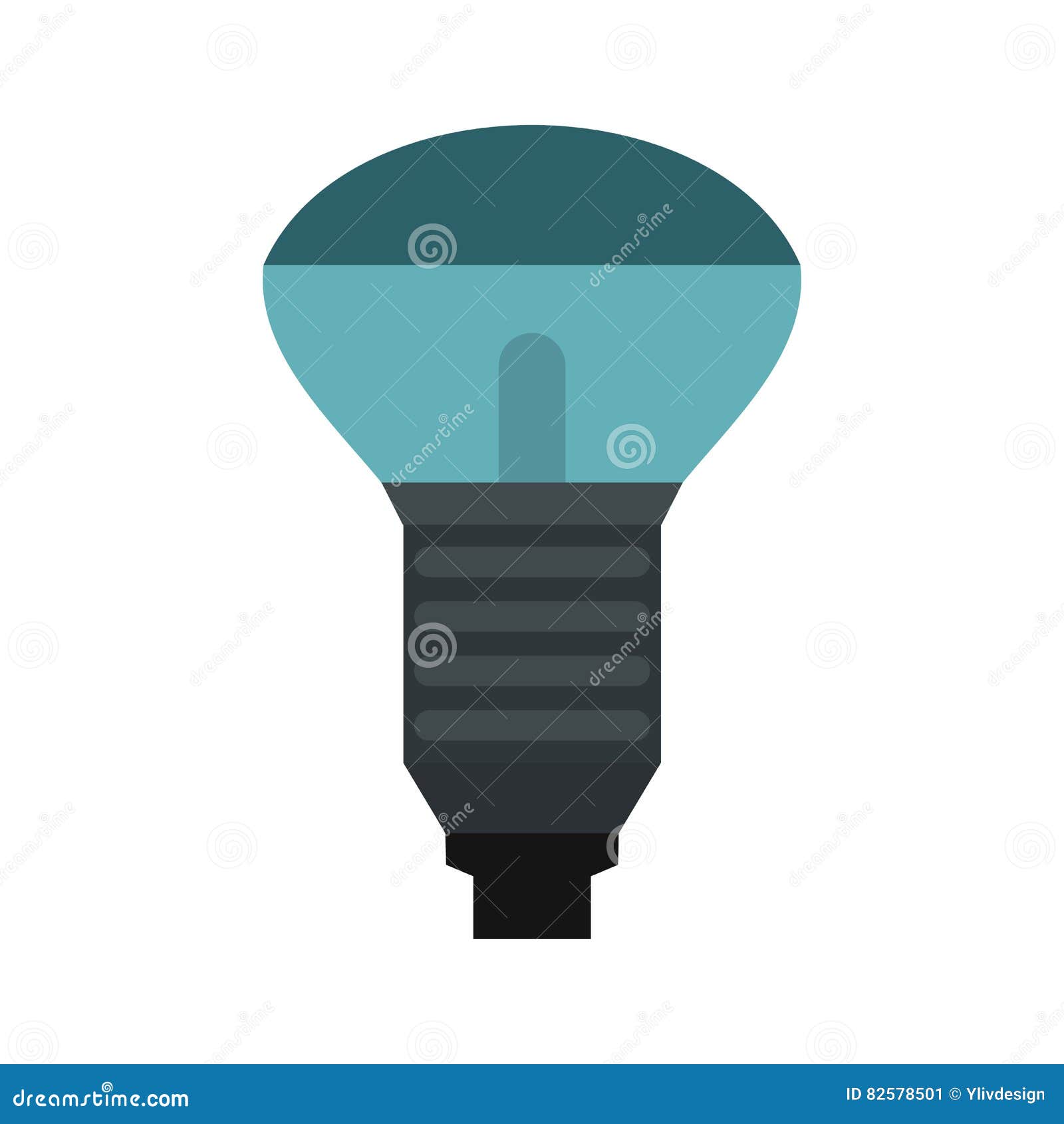 Lamp with Blue Light Icon, Flat Style Stock Vector - Illustration of ...