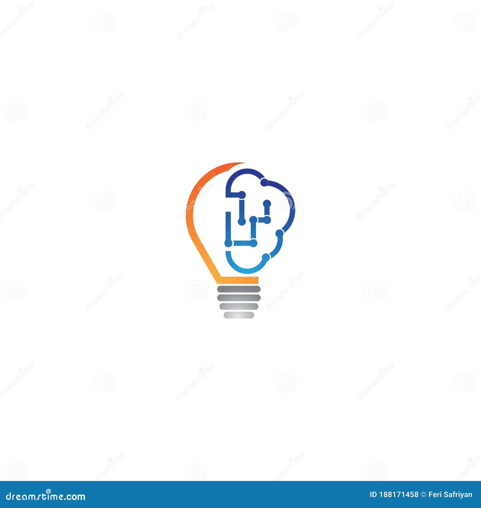 Lamp brain logo template stock illustration. Illustration of energy ...