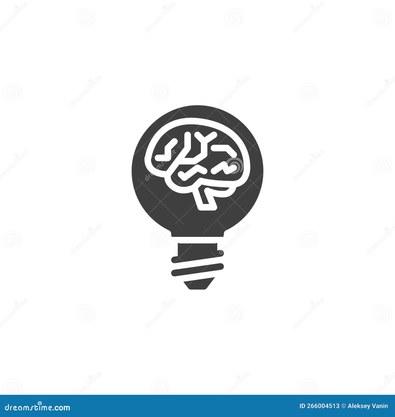 Lamp with brain icon stock vector. Illustration of glyph - 266004513