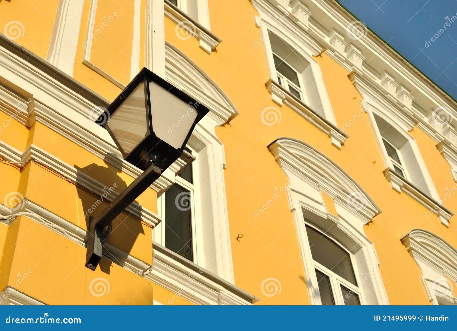Lamp on the Building Facade Stock Image - Image of high, electric: 21495999