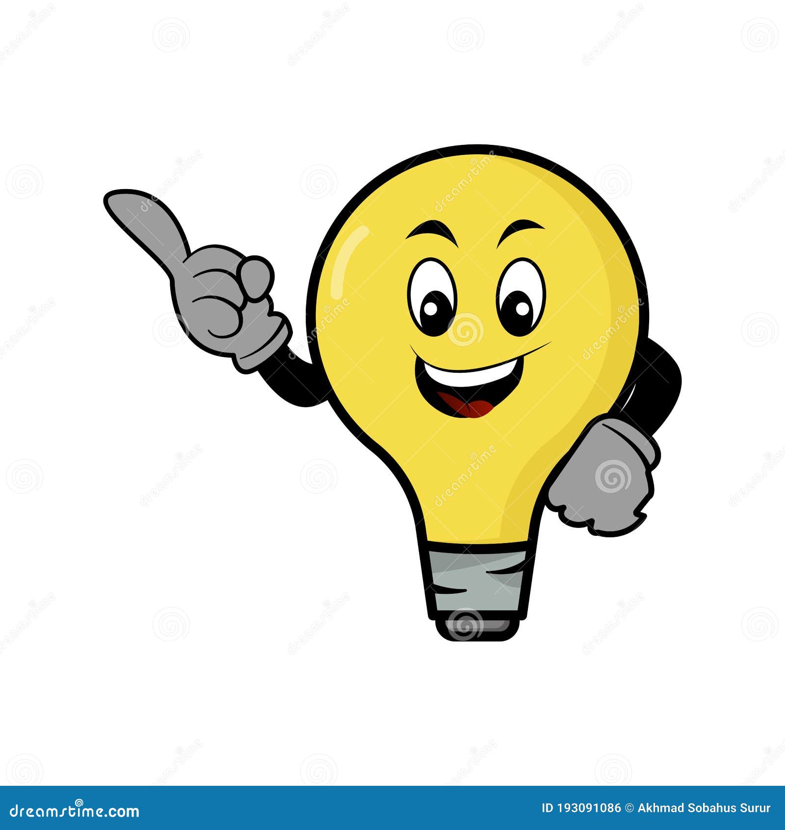 Lamp Bulb Cartoon Character. Design Vector Stock Vector - Illustration ...