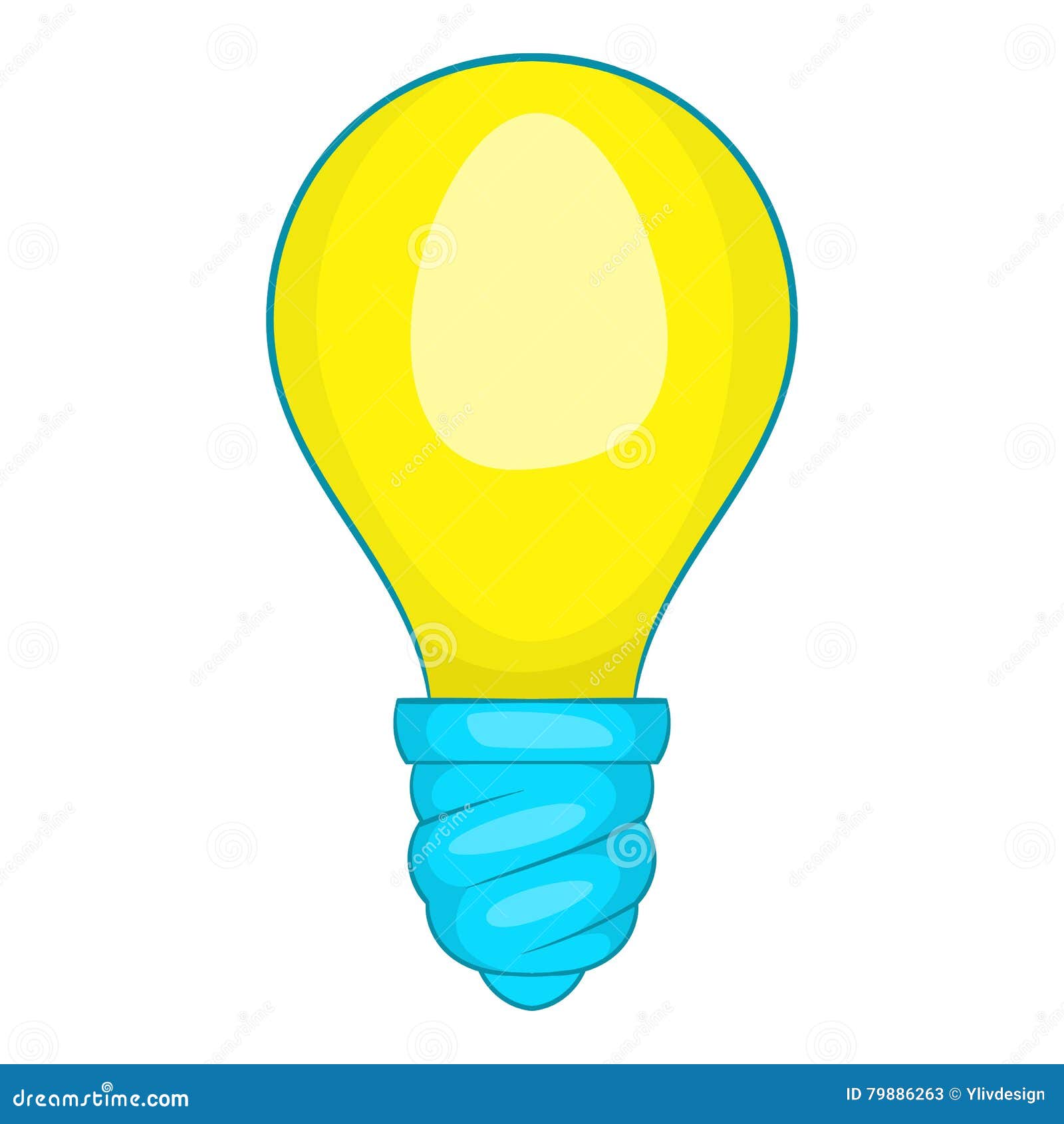 Lamp Bulb Icon, Cartoon Style Stock Vector - Illustration of invention ...