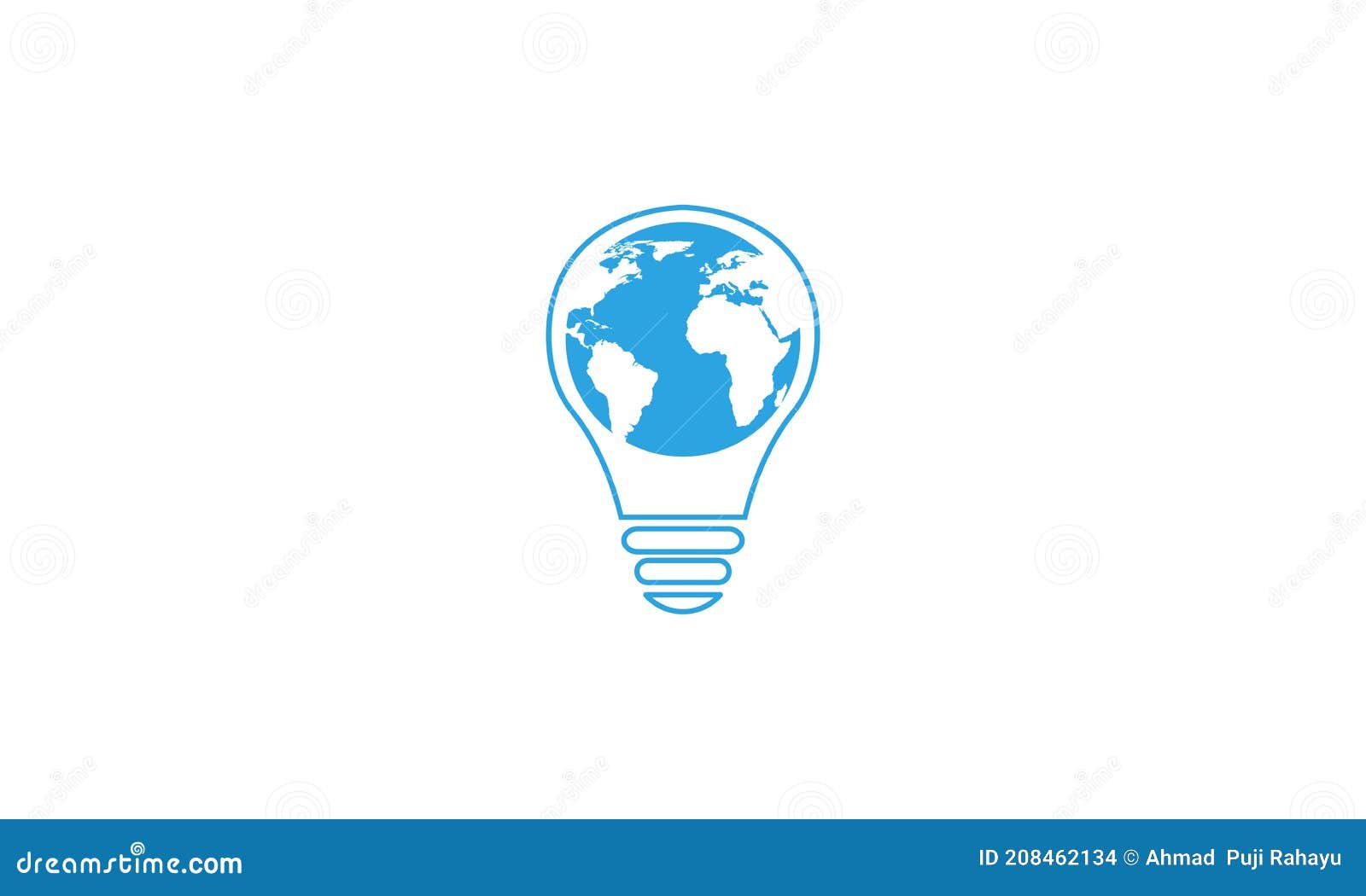 Lamp Bulb with Line World Globe Logo Symbol Icon Vector Graphic Design ...