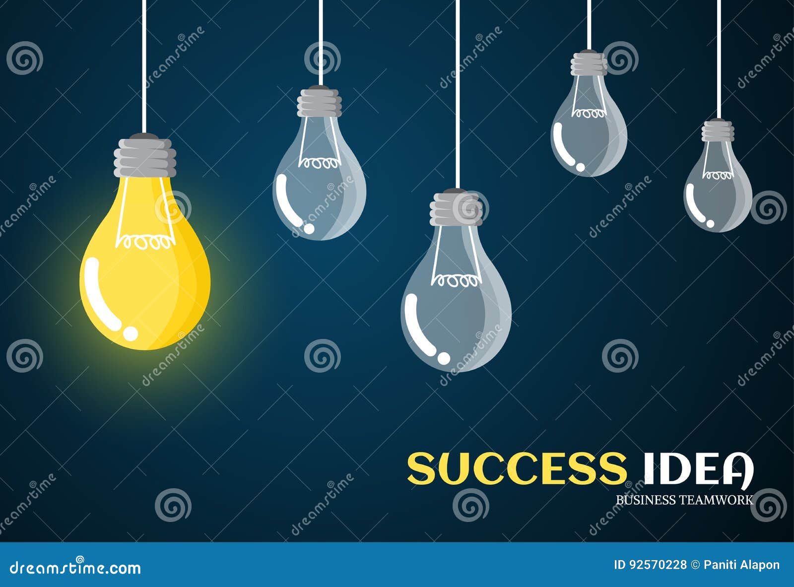 Lamp Business on Sky Success Modern Idea and Concept Stock Vector ...