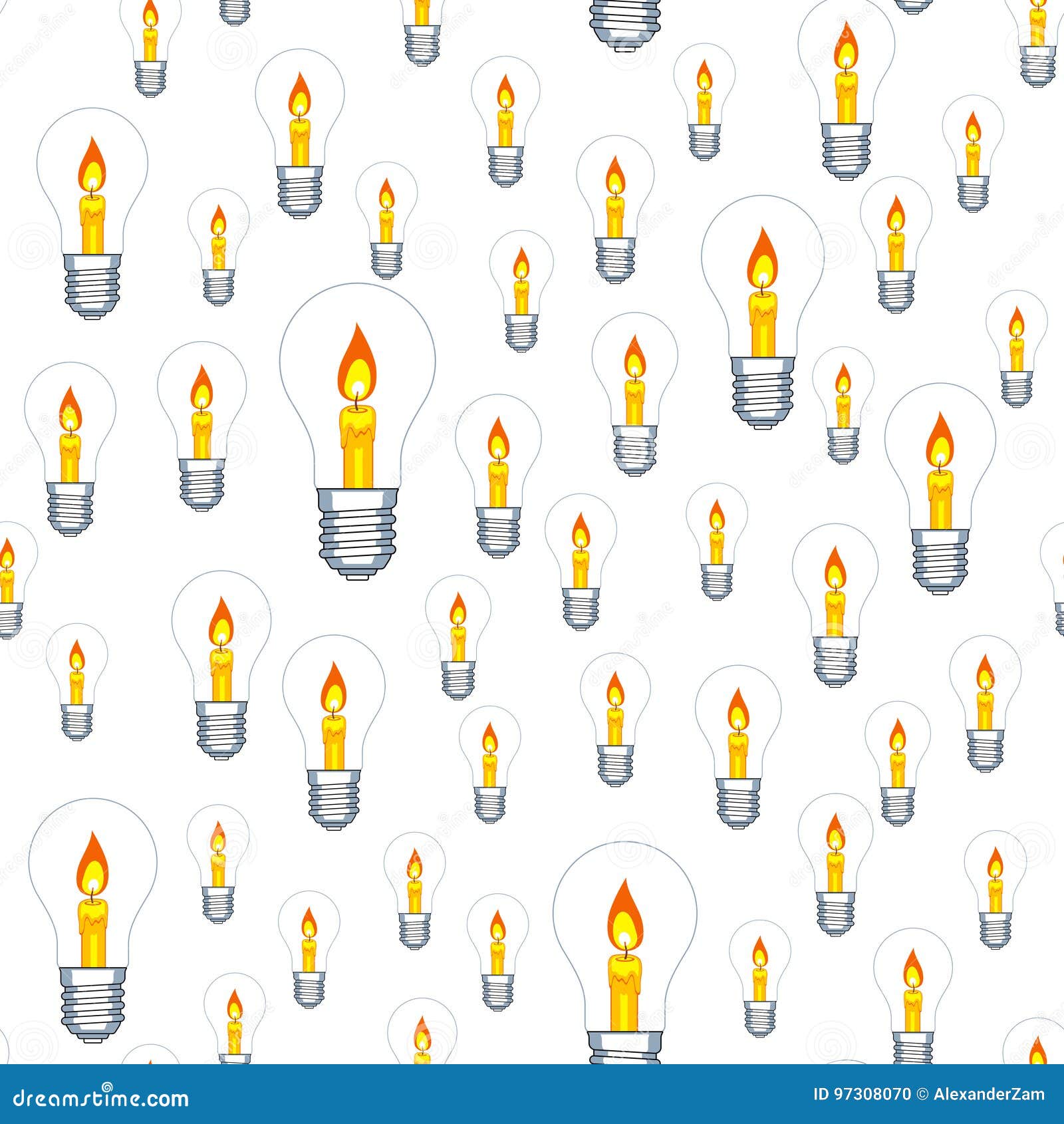 Lamp and Candle Seamless Pattern Stock Vector - Illustration of ...