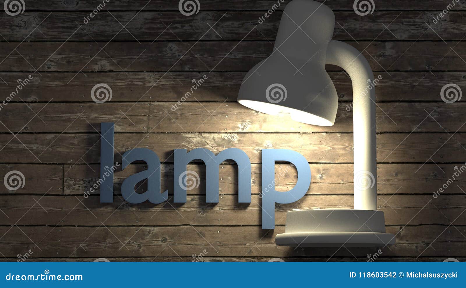 Lamp Card for Learning English Word - a Single Word with a ...