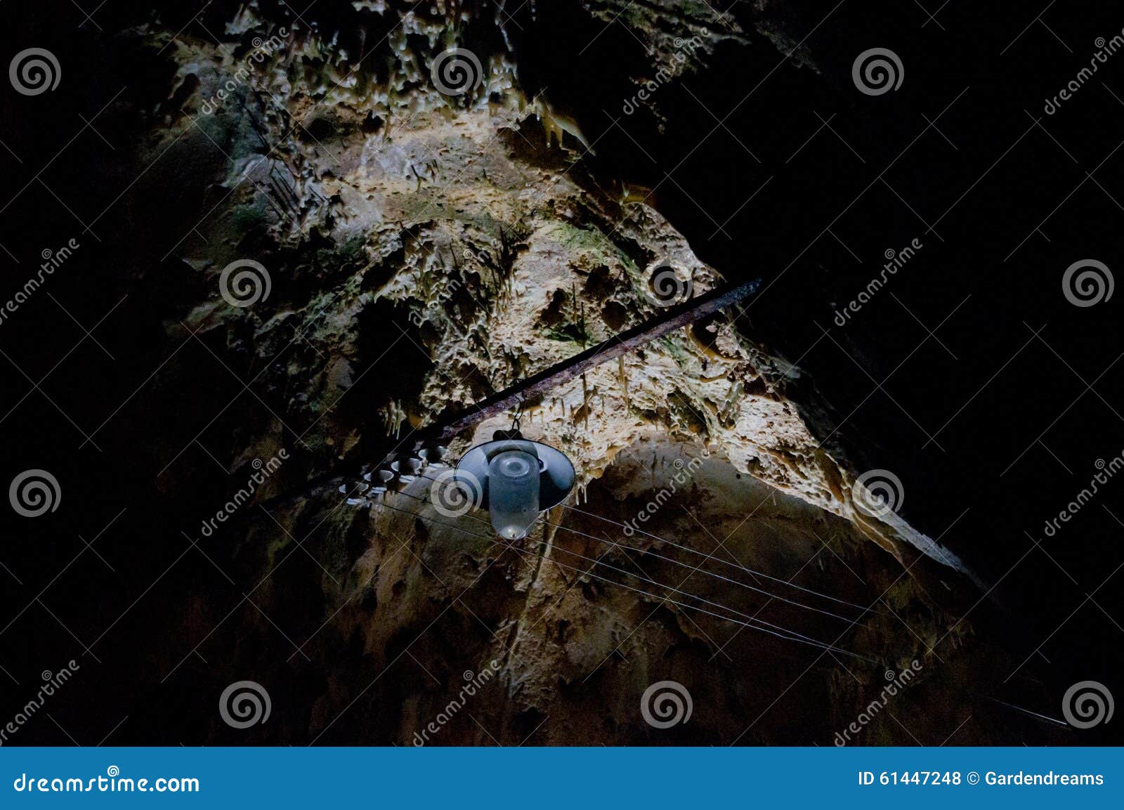 Lamp in cave stock photo. Image of black, little, filament - 61447248