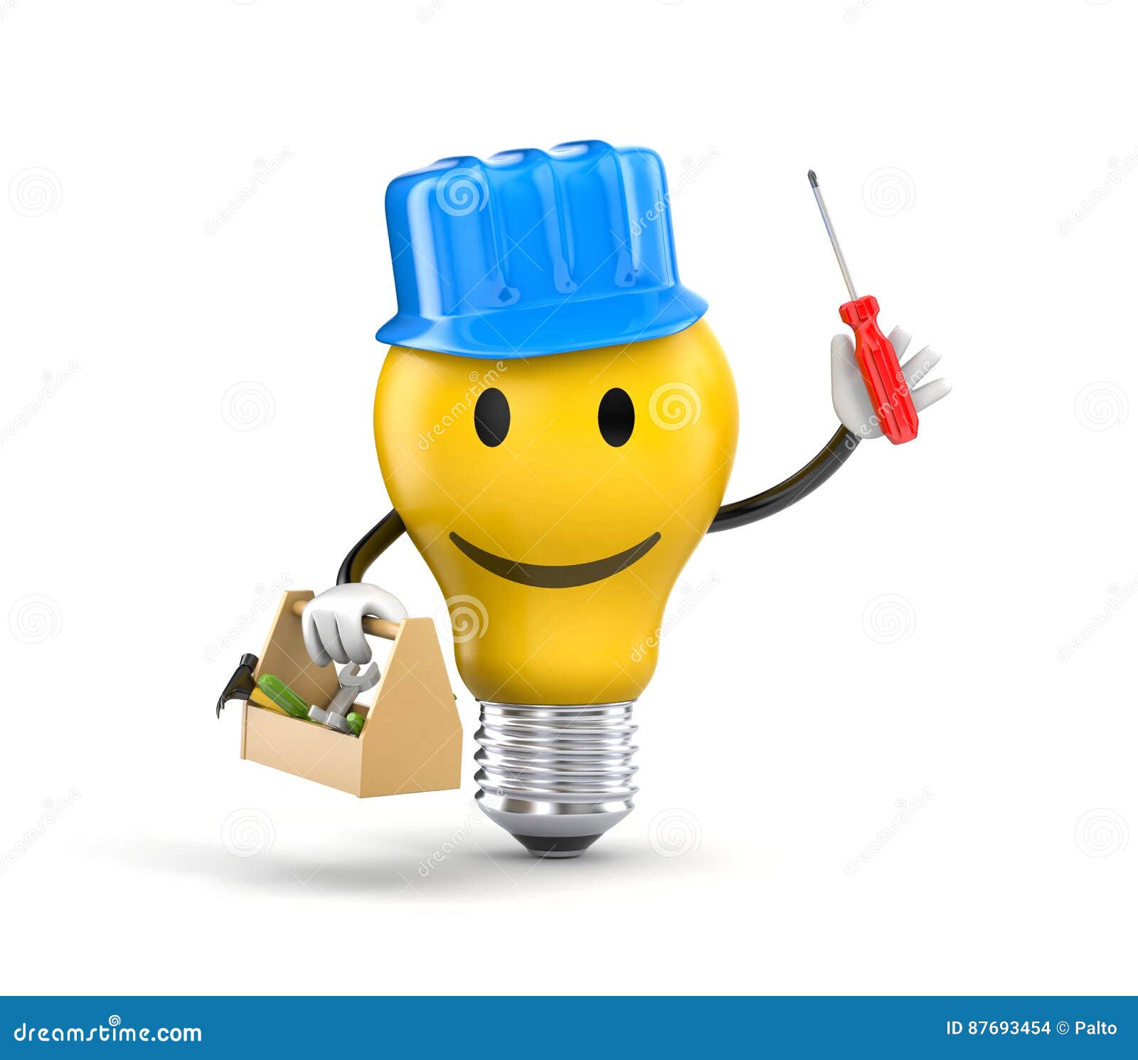 Lamp character - Handyman stock illustration. Illustration of lightbulb ...