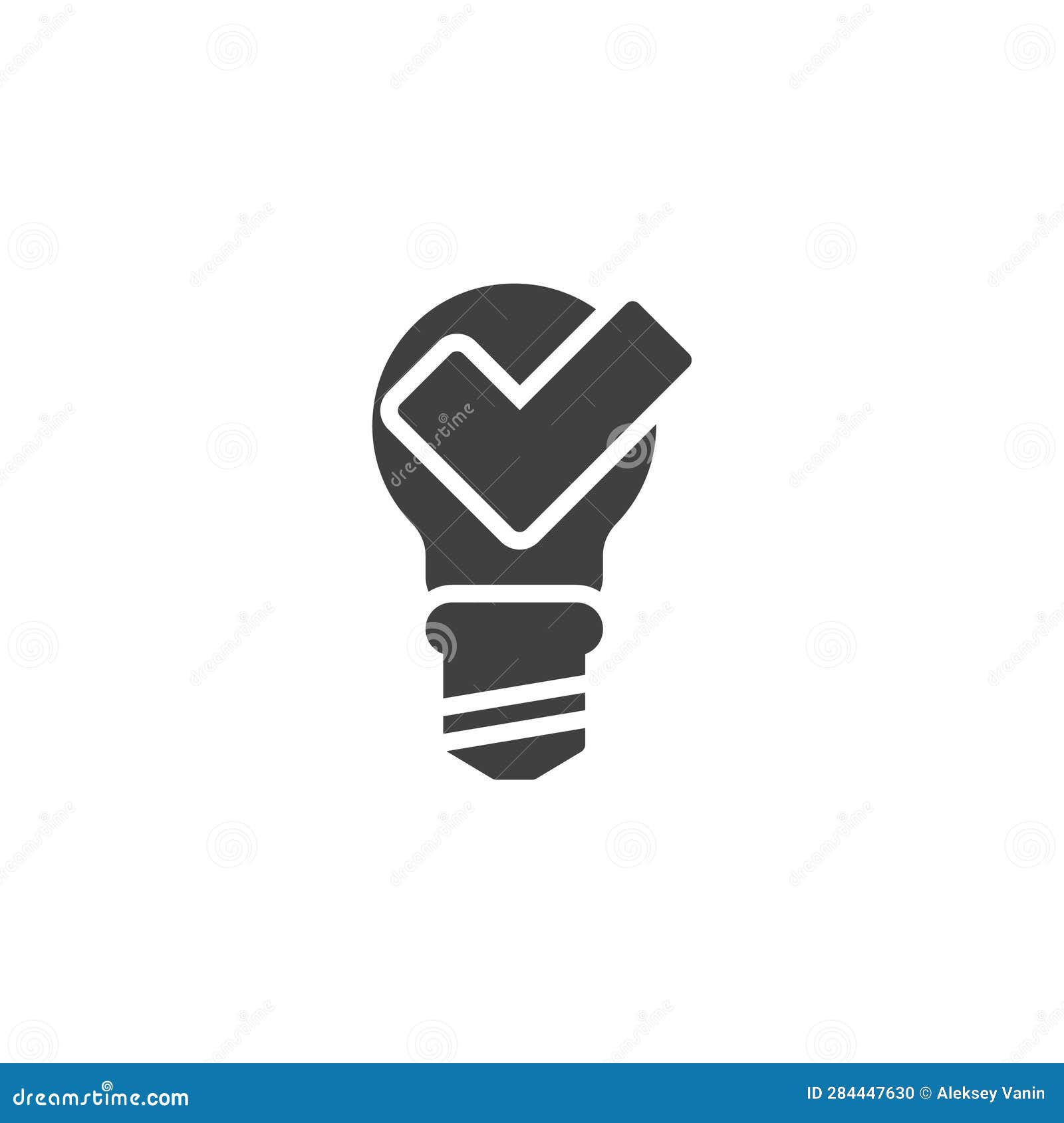 Lamp with Check Mark Vector Icon Stock Vector - Illustration of sign ...