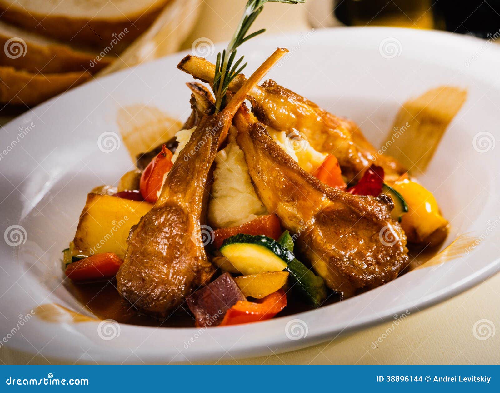 Lamp chop stock photo. Image of plate, fresh, vegetables - 38896144