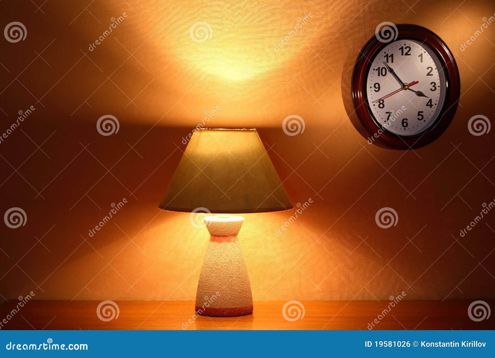 Lamp and Clock stock photo. Image of interior, lamp, table - 19581026