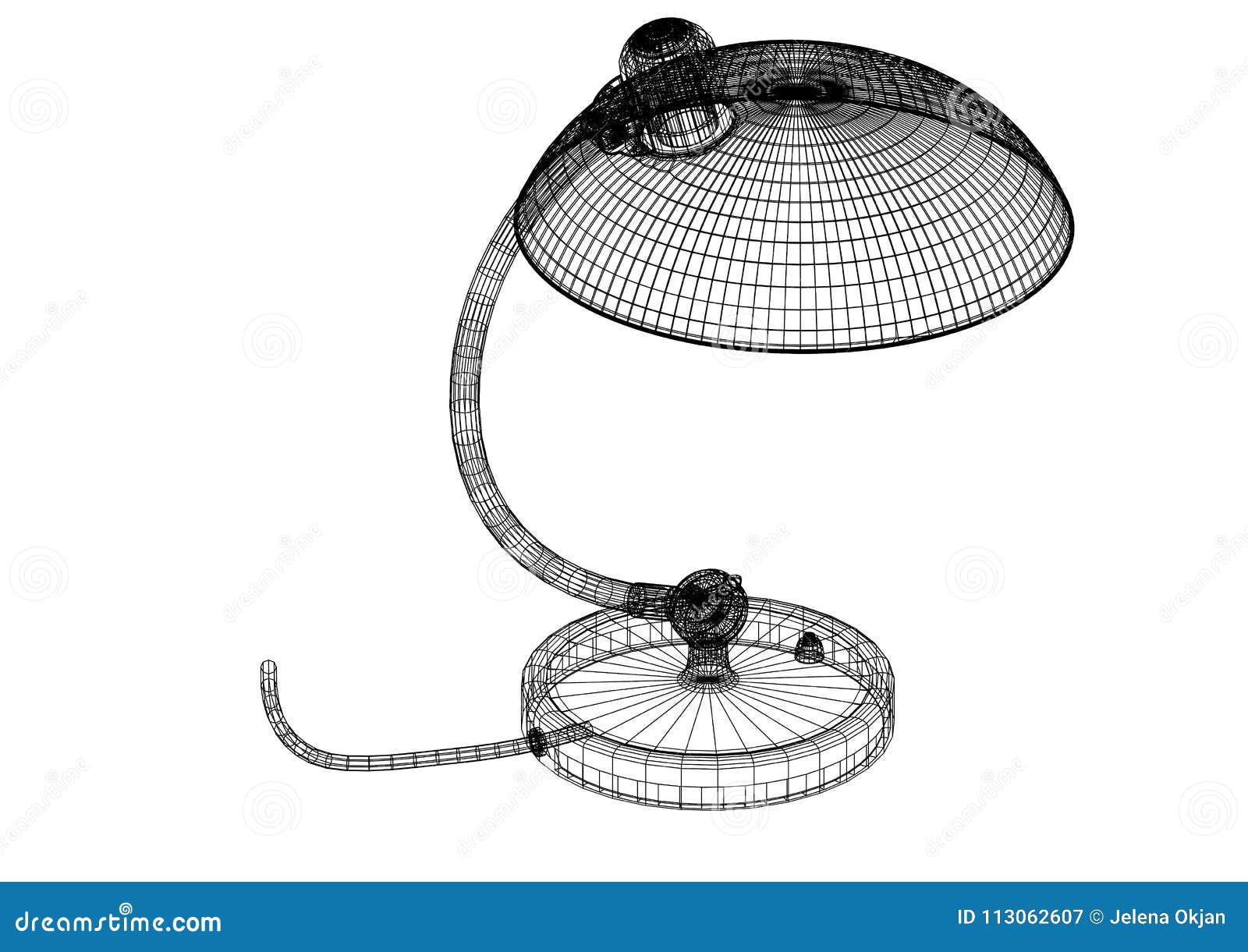 Lamp 3D Blueprint - Isolated Stock Illustration - Illustration of draft ...