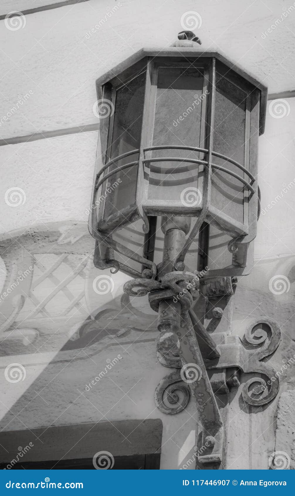 Dusty lamp on a wall stock image. Image of wall, steel - 117446907