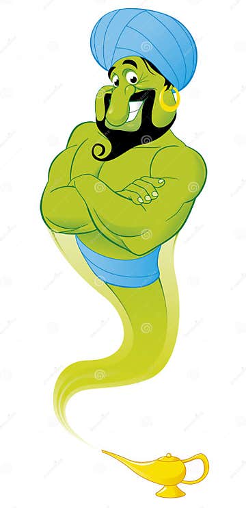 Lamp genie stock vector. Illustration of turban, cartoon - 7275496