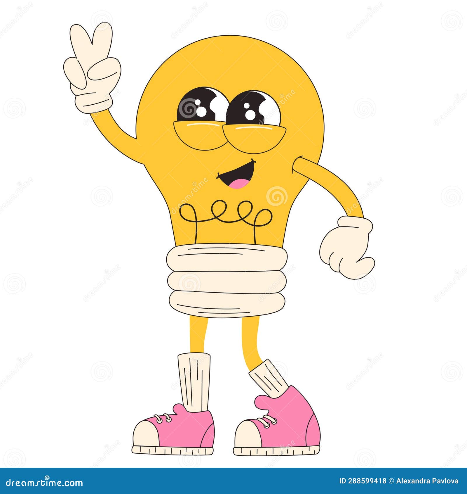 Groovy Light Bulb. Save Energy, Thought, Idea, Education Stock Vector ...