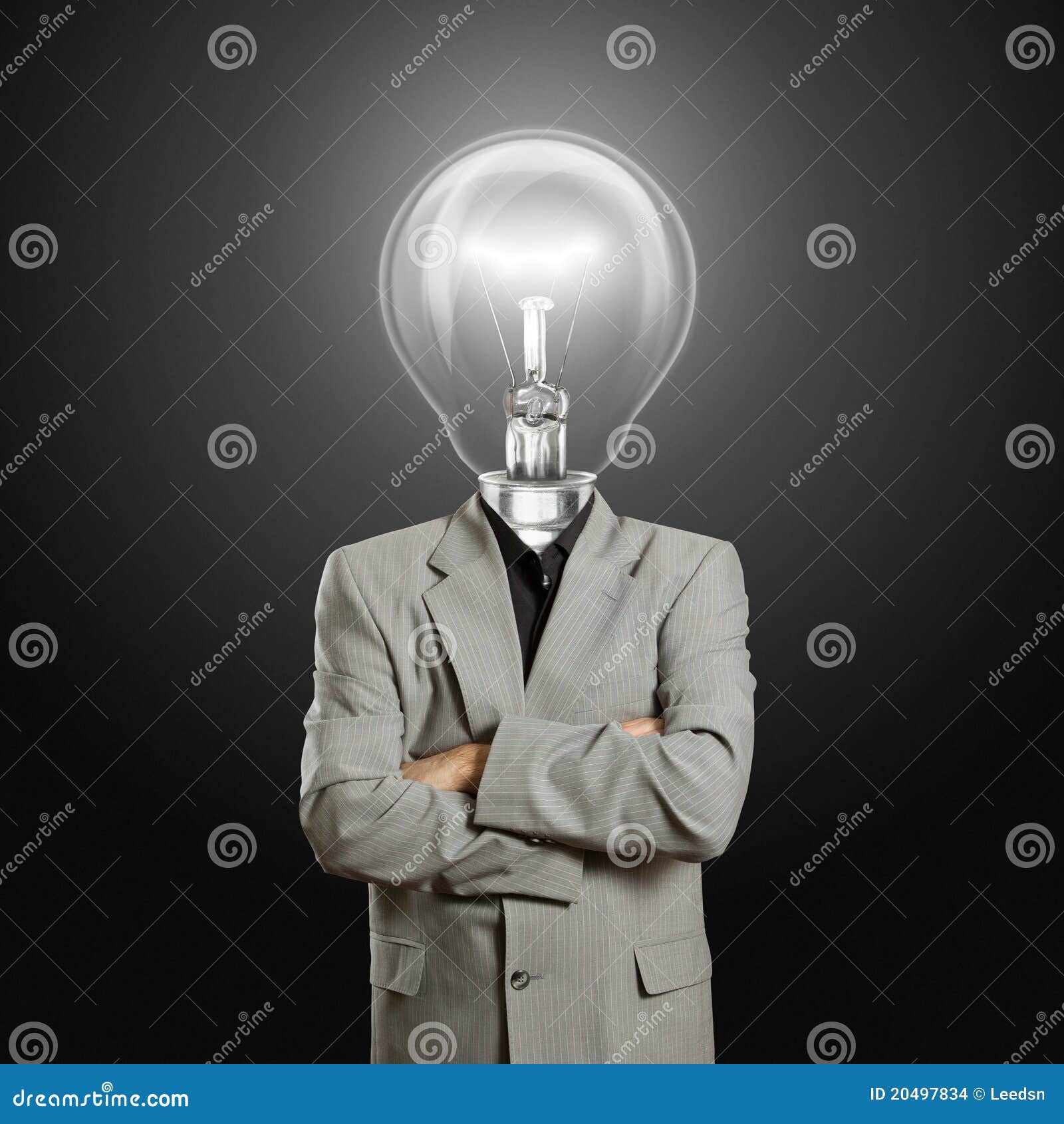 Lamp head businessman stock photo. Image of modern, body - 20497834