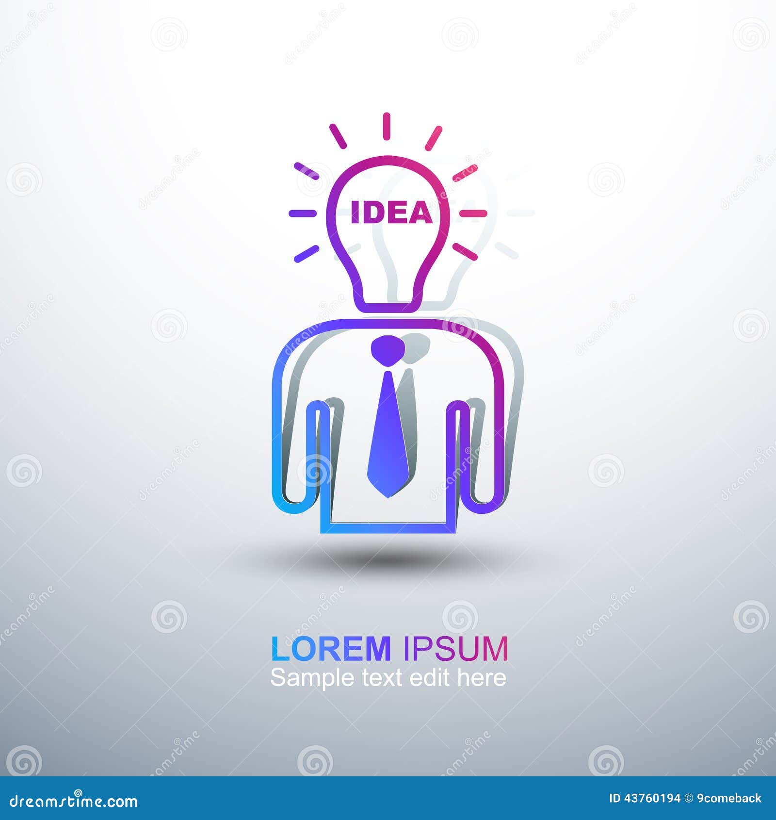 Lamp head human stock vector. Illustration of human, energy - 43760194