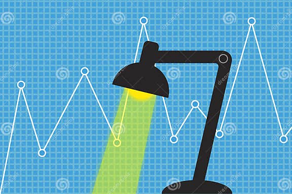 Lamp Highlighting Graph Statistics Stock Illustration - Illustration of ...