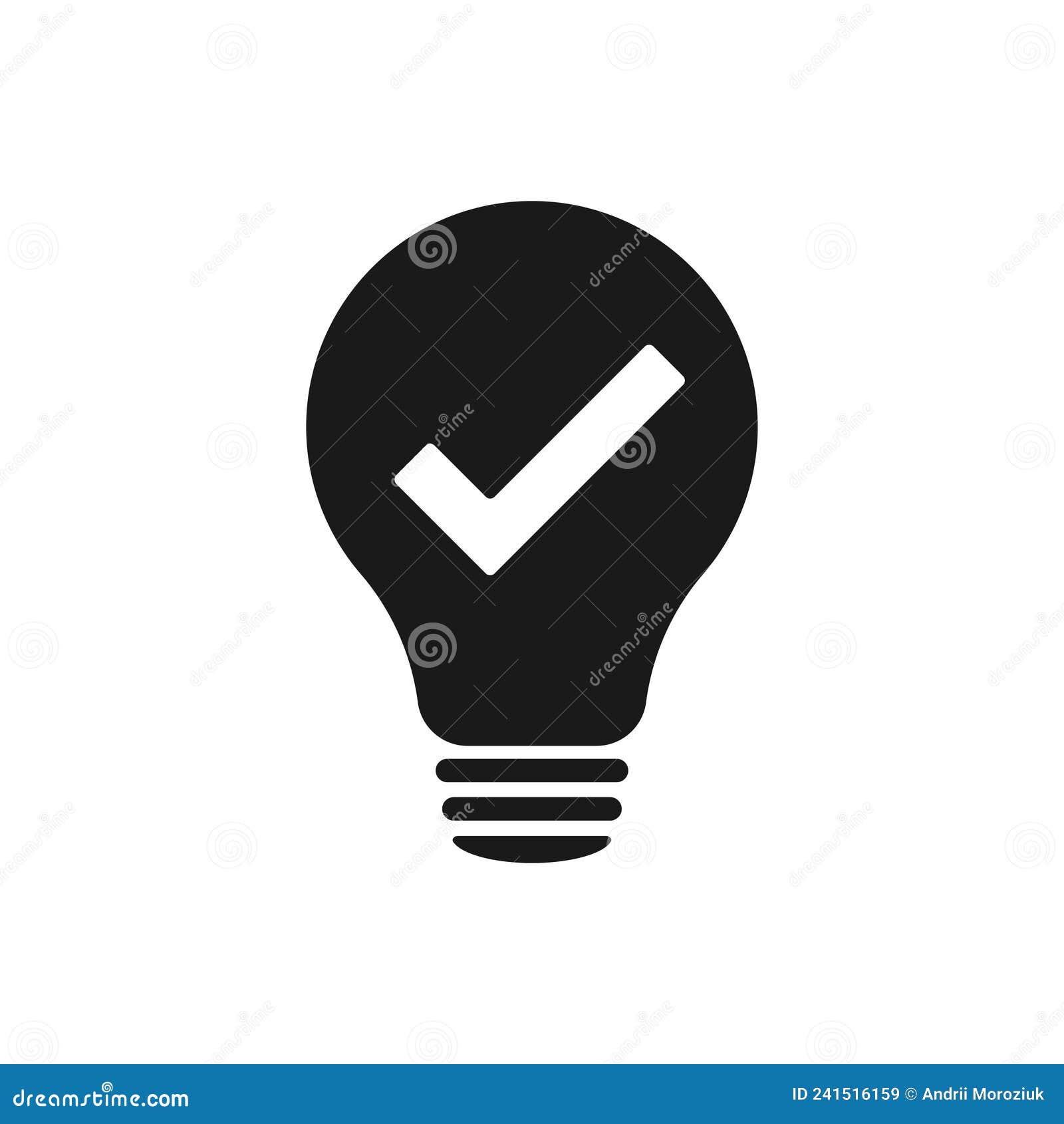 Lamp Icon - Check Marks. Illustration Stock Illustration - Illustration ...