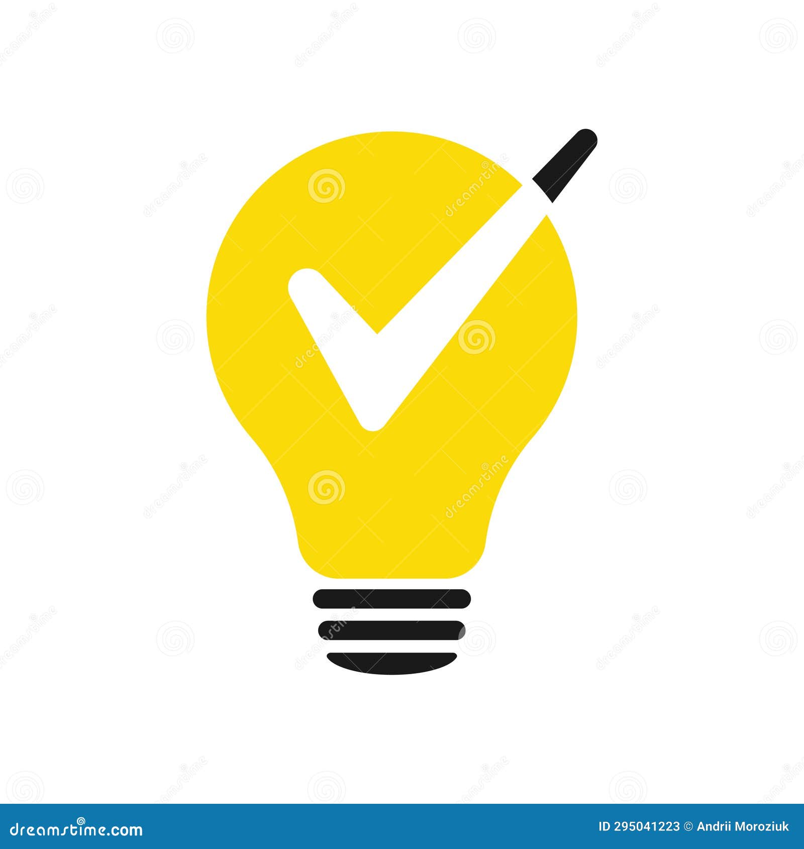 Lamp Icon- Check Marks. Illustration. Stock Illustration - Illustration ...