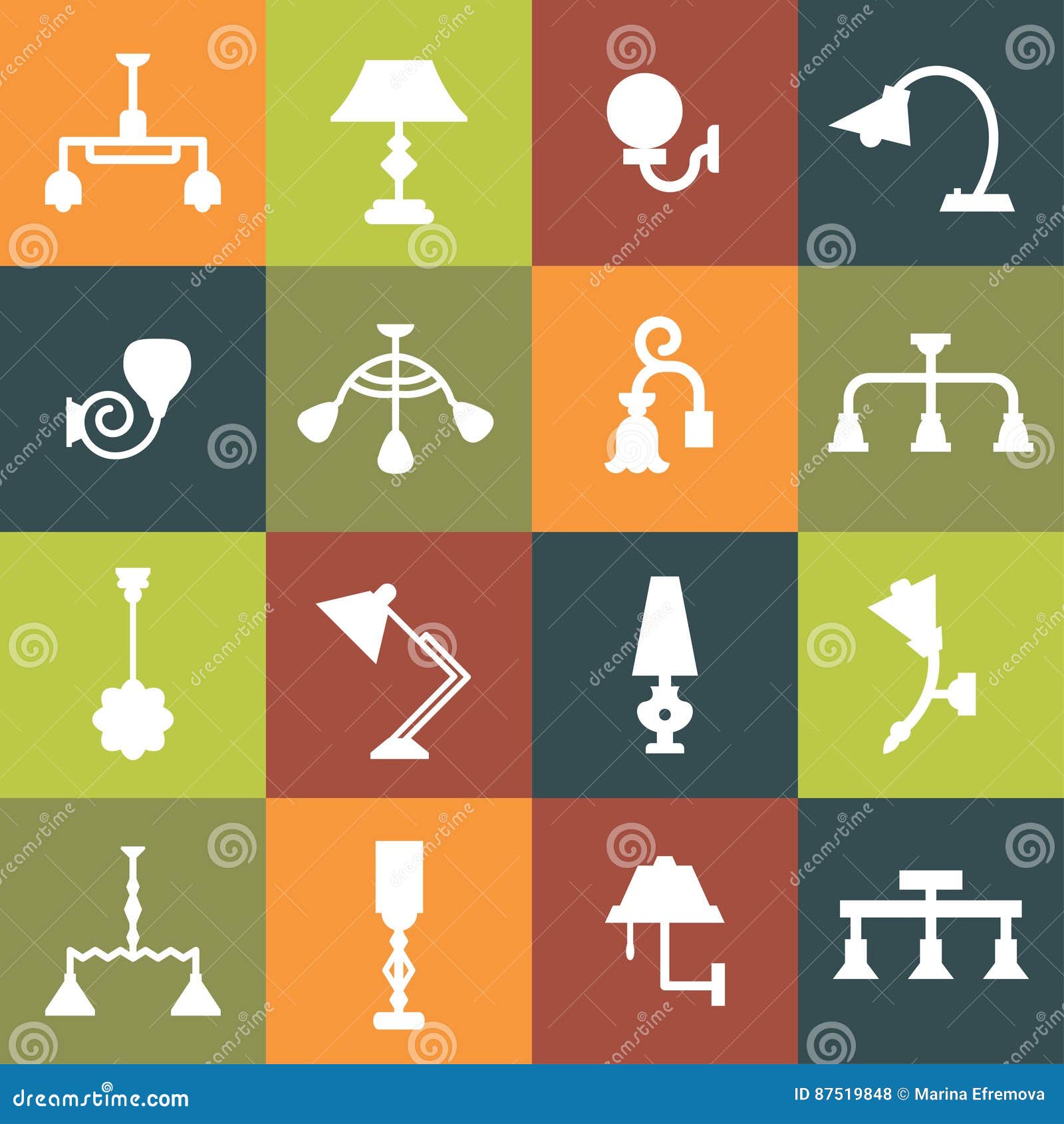 Lamp icon set. stock vector. Illustration of icon, decoration - 87519848
