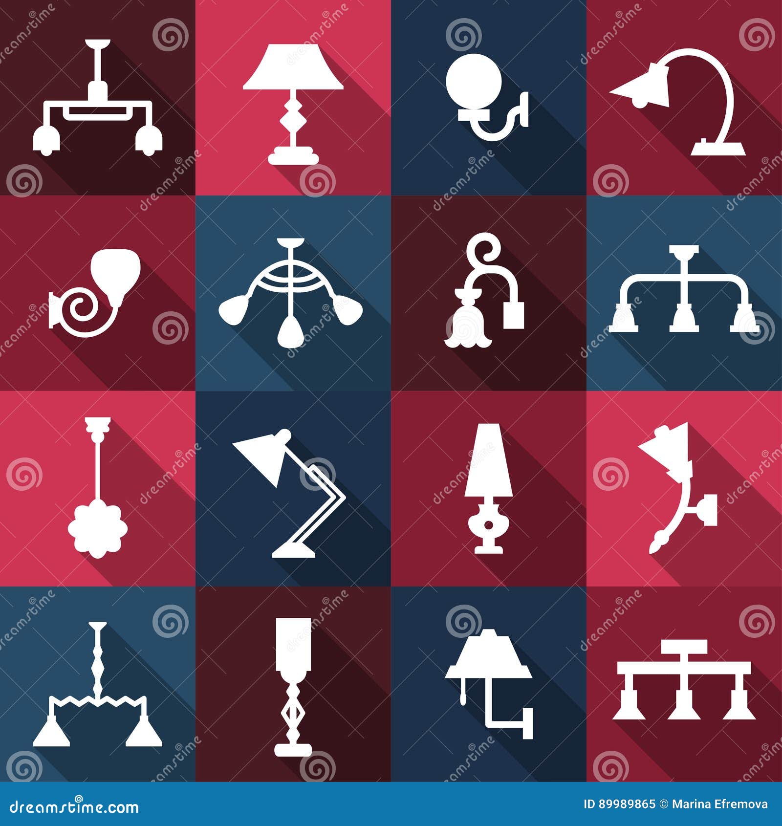Lamp icon set. stock vector. Illustration of drawing - 89989865