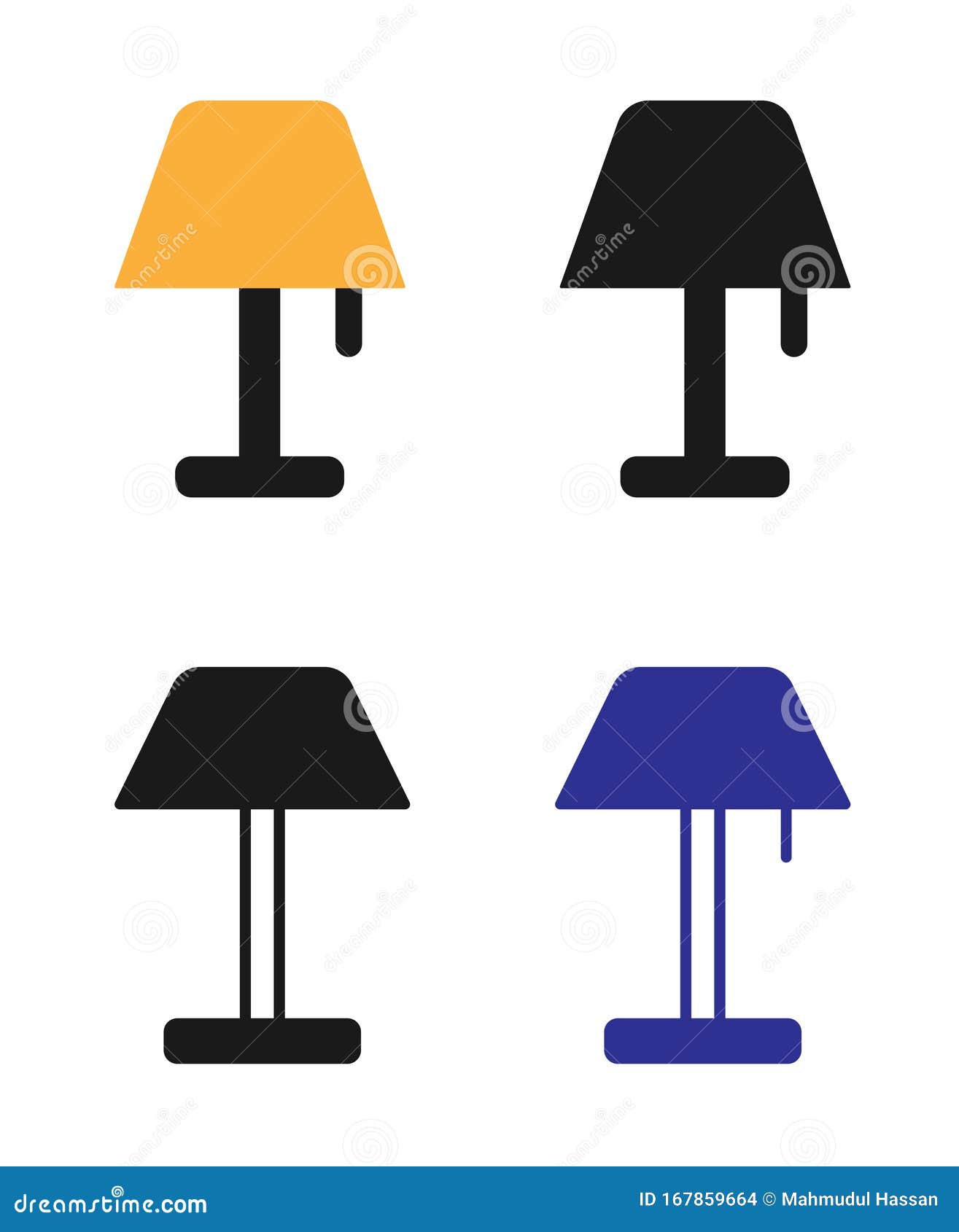 Lamp Icon Set Vector Sign in White Background Stock Vector ...
