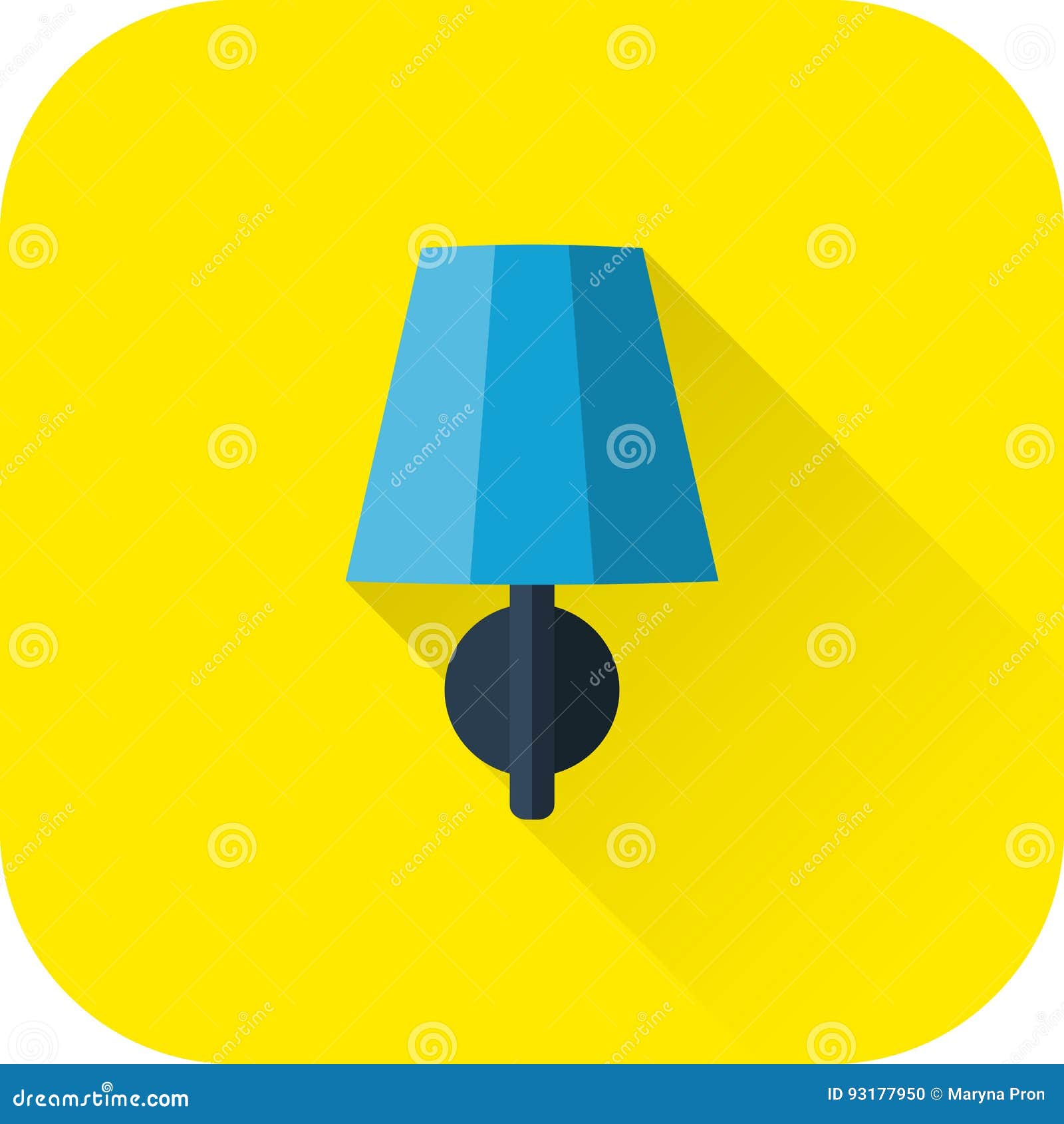 Lamp Icon. Vector. Flat Design with Long Shadow Stock Vector ...