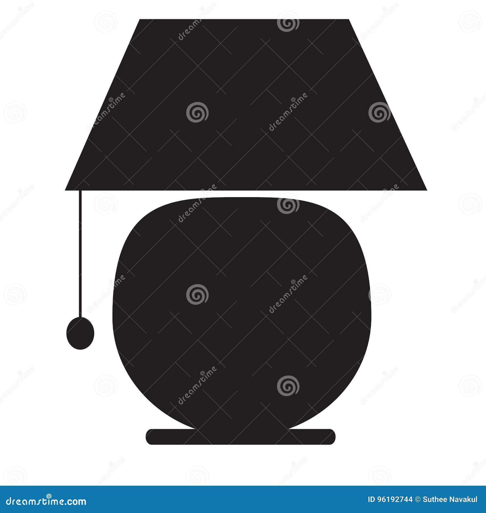 Lamp Icon on White Background. Stock Illustration - Illustration of ...