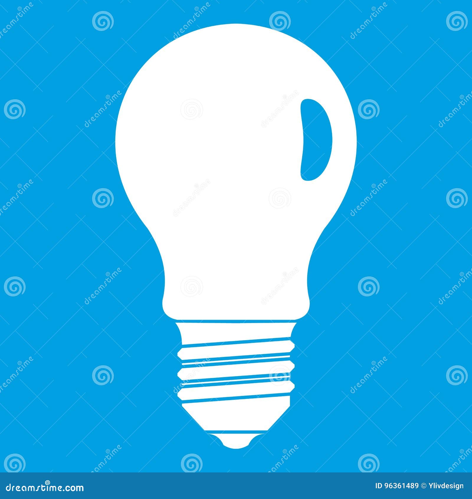 Lamp icon white stock vector. Illustration of idea, solution - 96361489