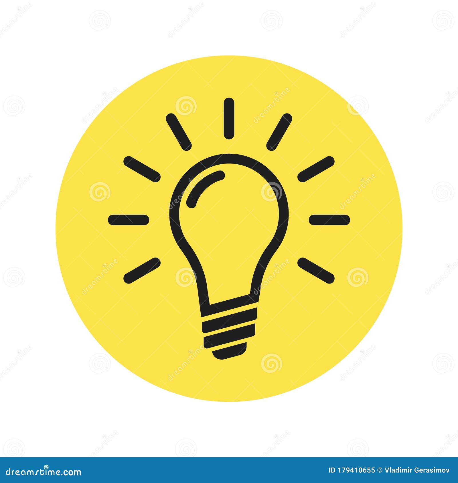 Lamp Icon. Lamp with Yellow Background Stock Illustration ...