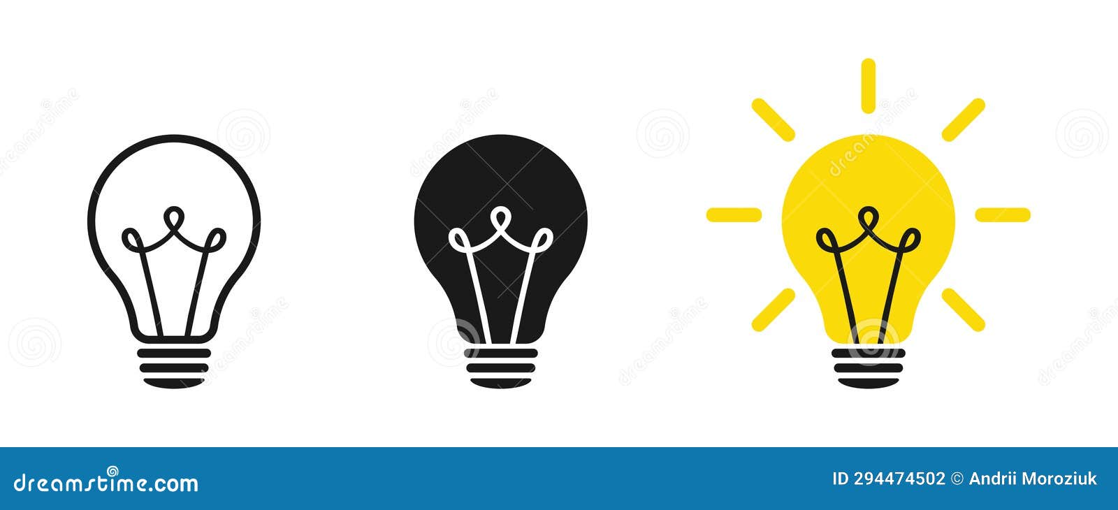 Lamp Icons Set. Idea Lamp Icon Collection Stock Vector - Illustration ...