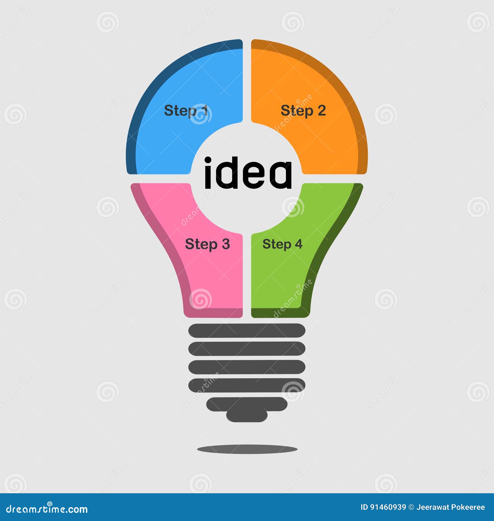 Lamp idea infographic stock vector. Illustration of banner - 91460939