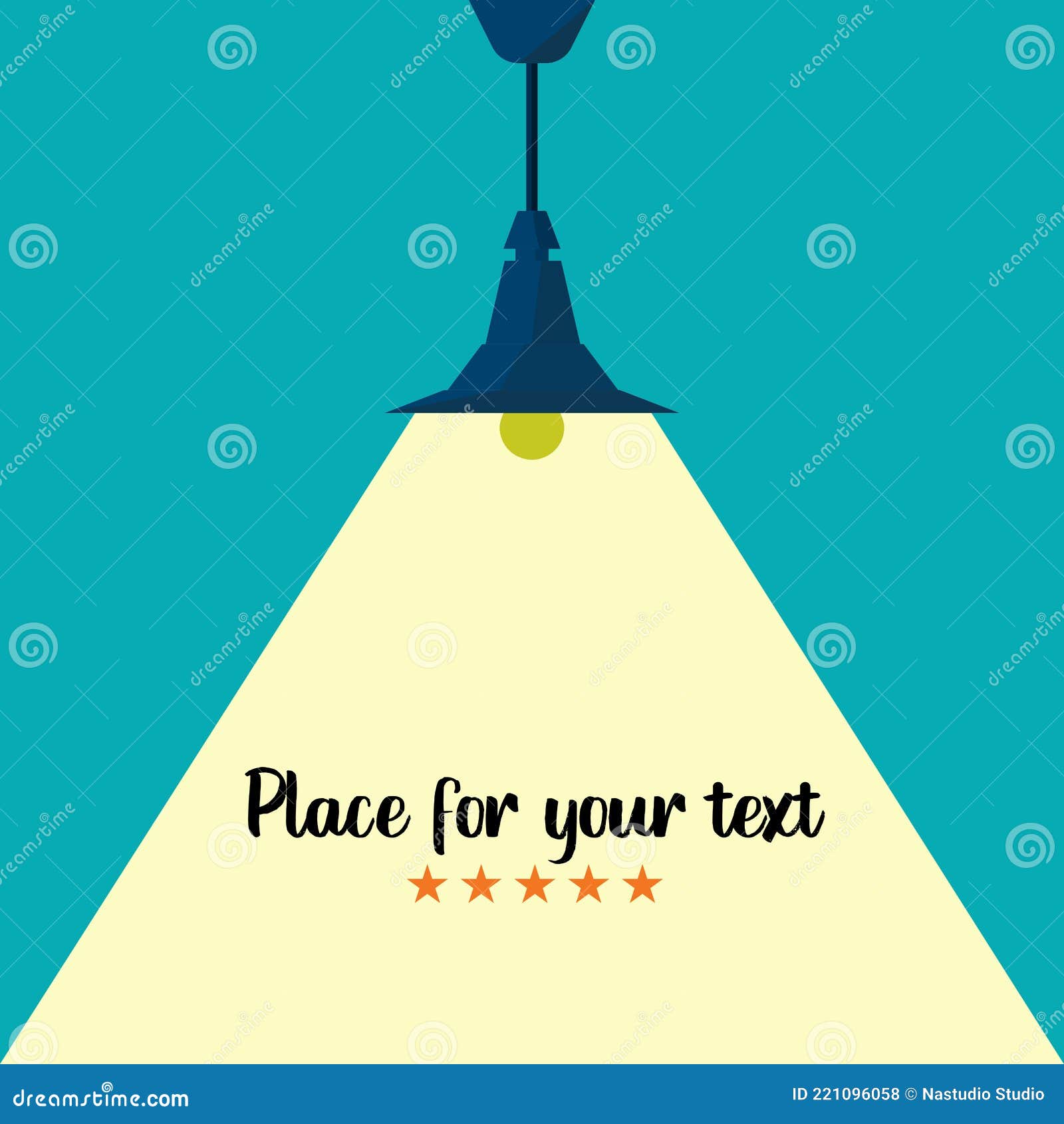 Lamp Illumination Advertising Poster with Copy Space for Text. Vector ...