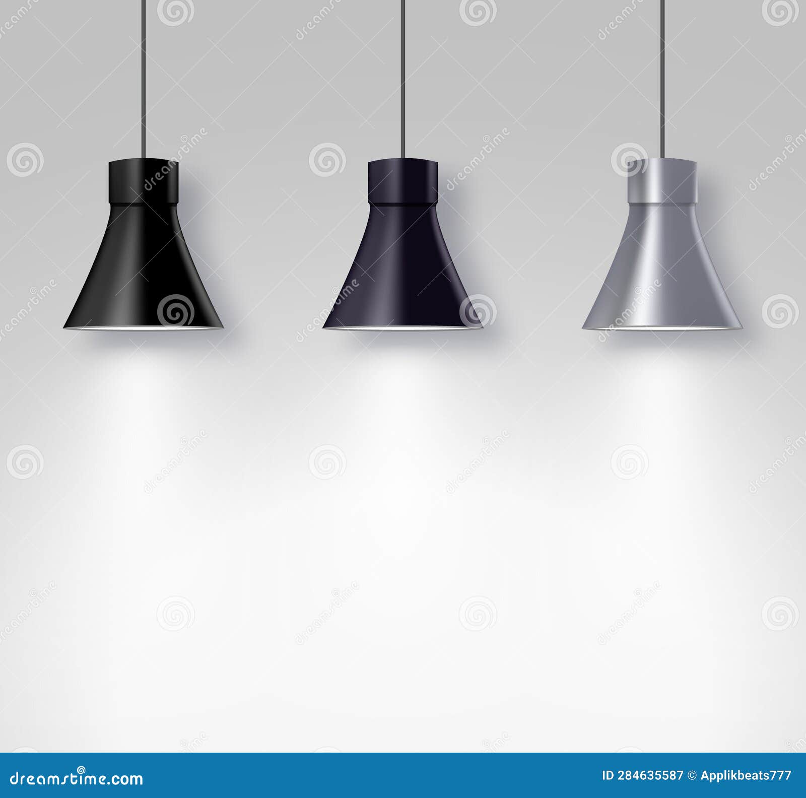 Lamp Illuminators on Wall Interior. Transparent Light Effect Design ...