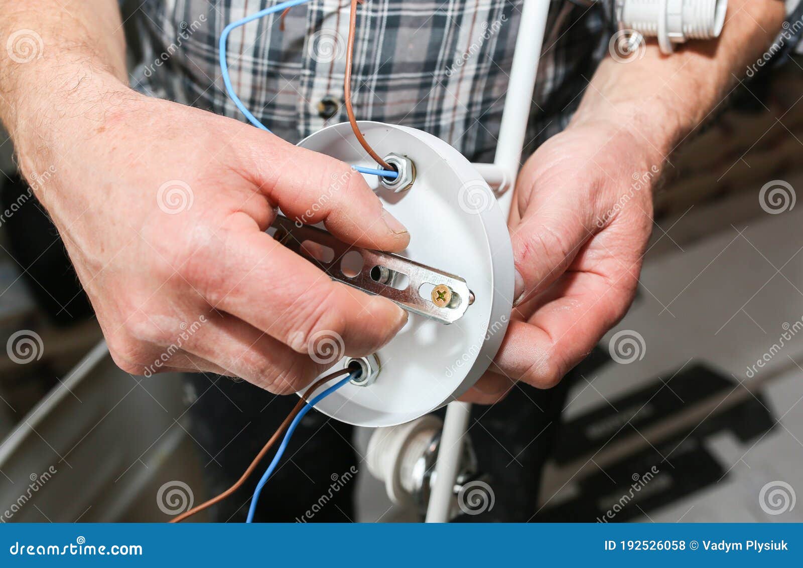 Lamp Installation. Electrical Insulator for Light Bulb Stock Photo ...