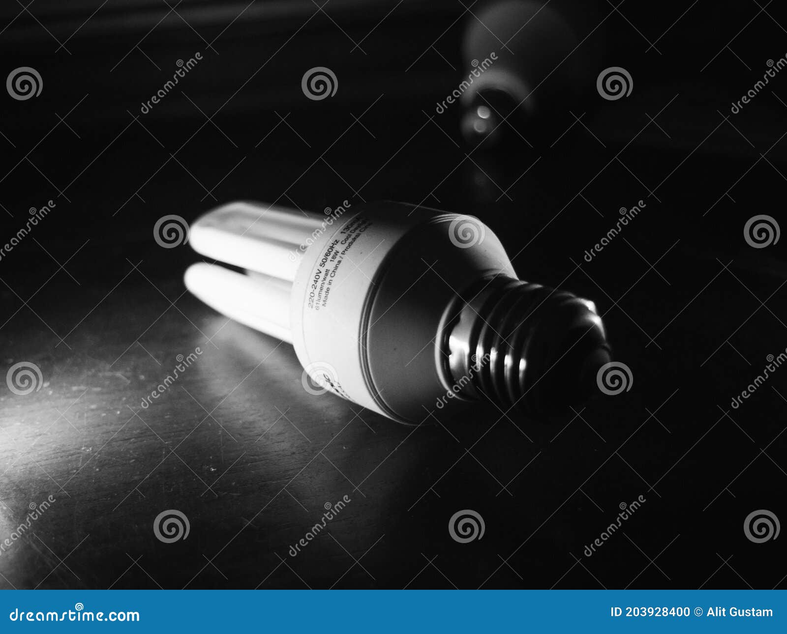 Lamp and Lamp Reflection with Lighting Stock Photo - Image of design ...
