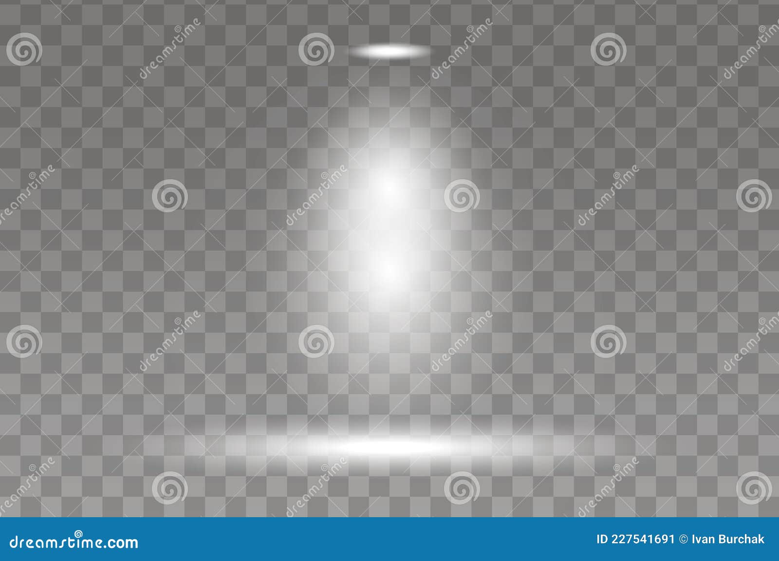 Lamp Light from Above on the Stage. Spotlights Effect, Realistic Vector ...