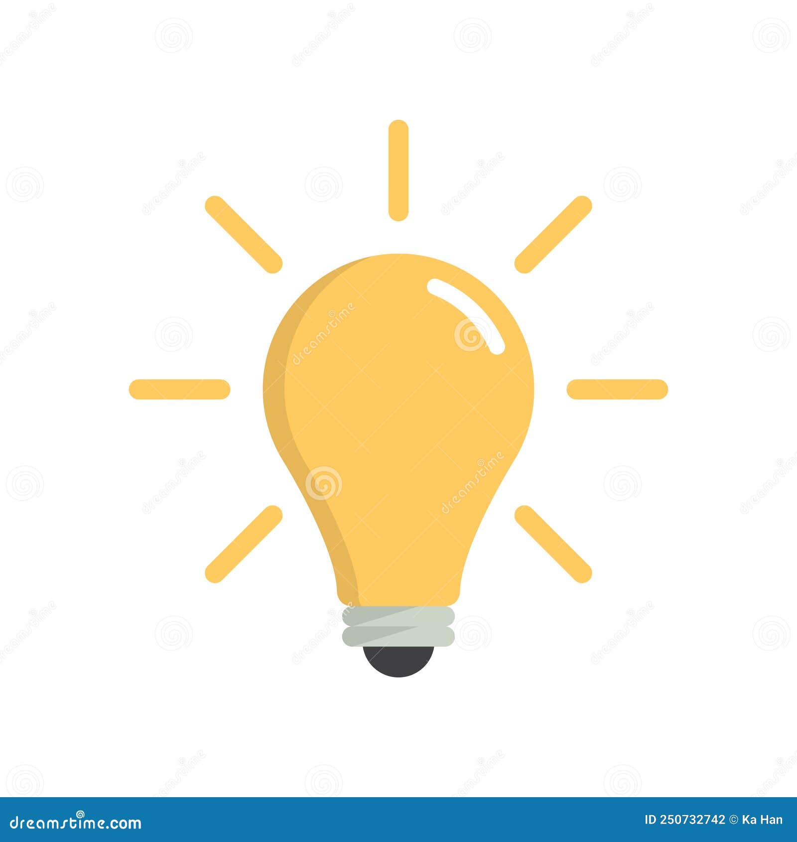 Lamp, Light Bulb, Idea Icon Vector in Flat Style Stock Vector ...