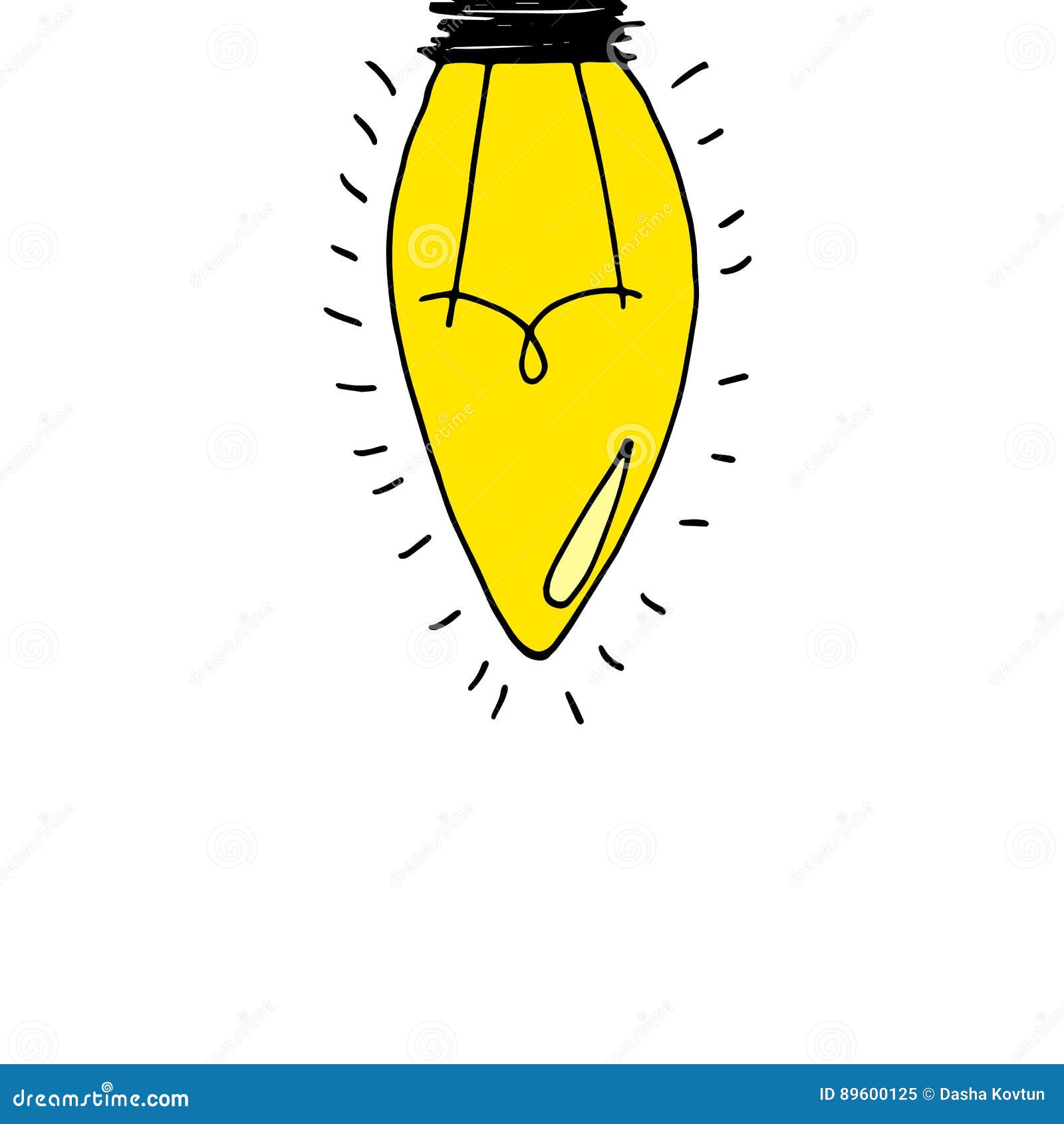 Lamp, Light Yellow Vector Illustration Poster Black Line Stock Vector ...