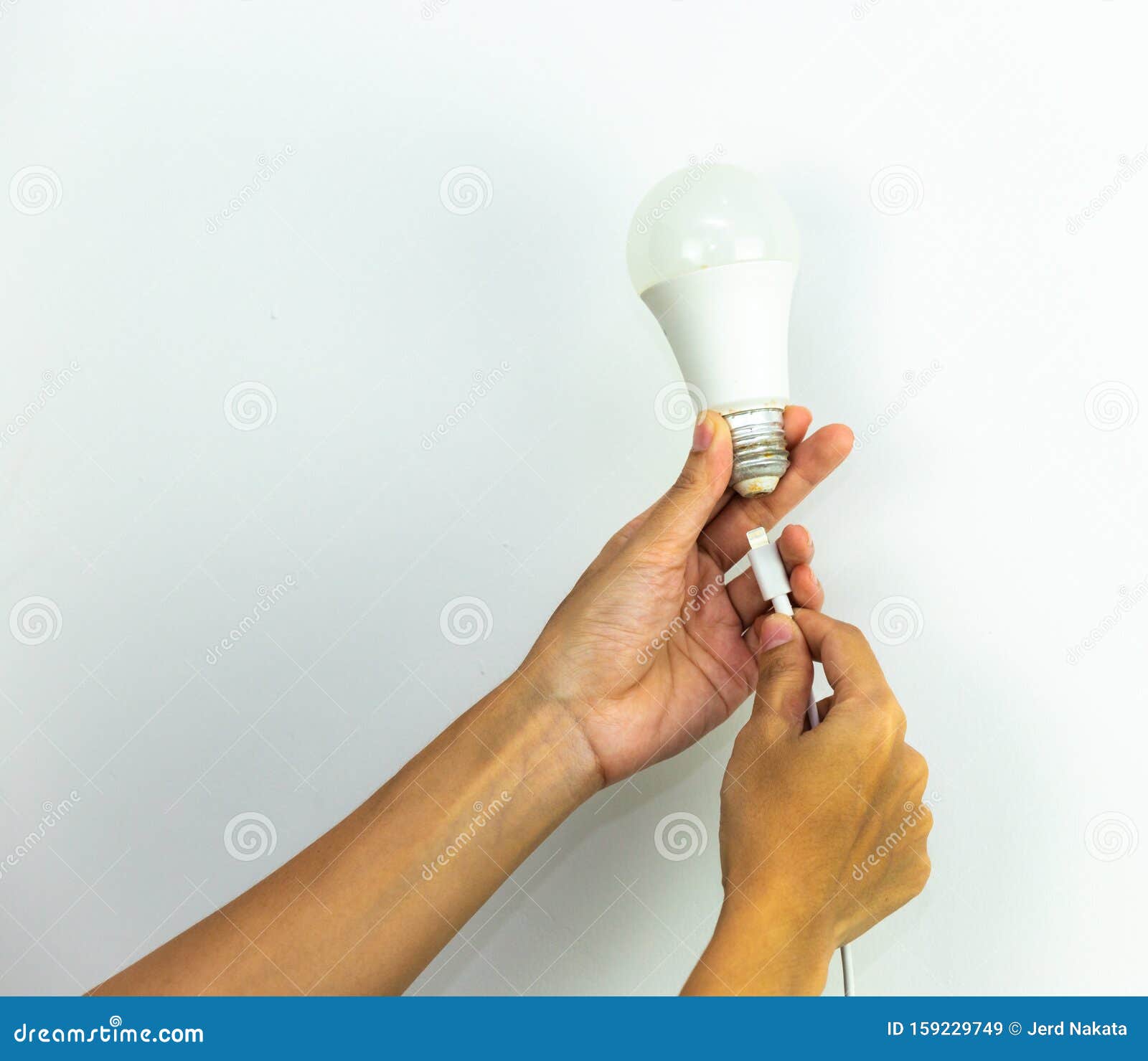 Lamp Lighting Hold Up on White Background Stock Image - Image of idea ...