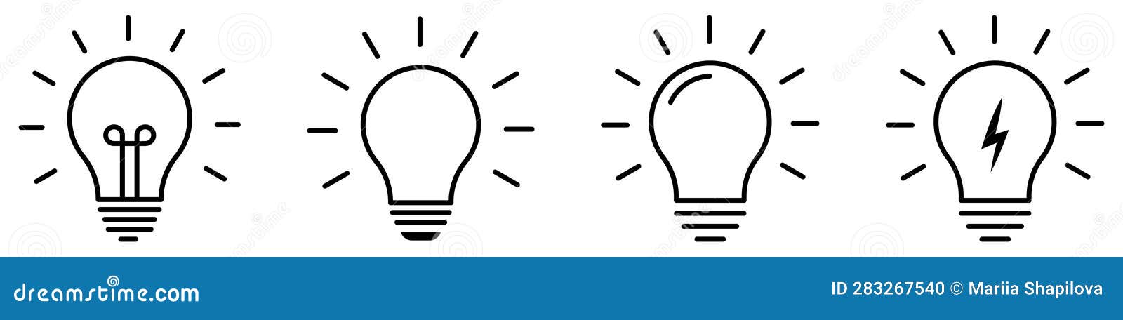 Lamp line icon set stock vector. Illustration of creative - 283267540