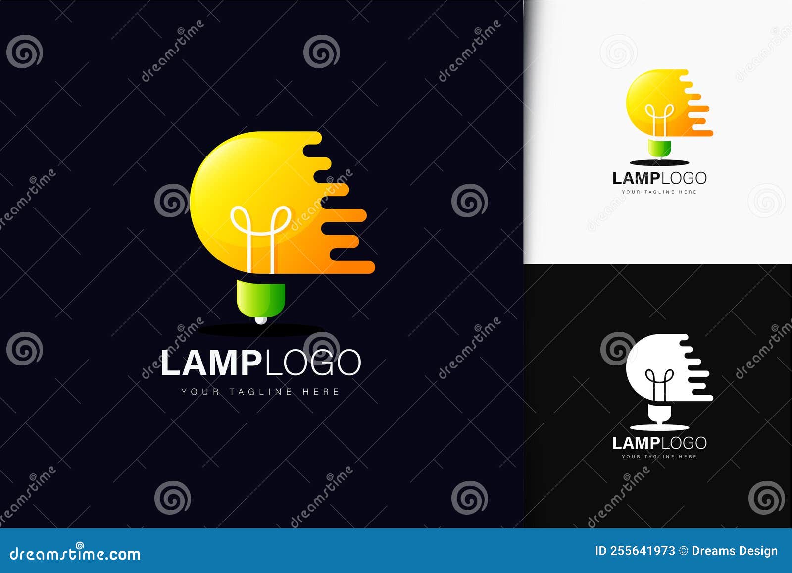 Lamp Logo Design with Gradient Stock Vector - Illustration of ...