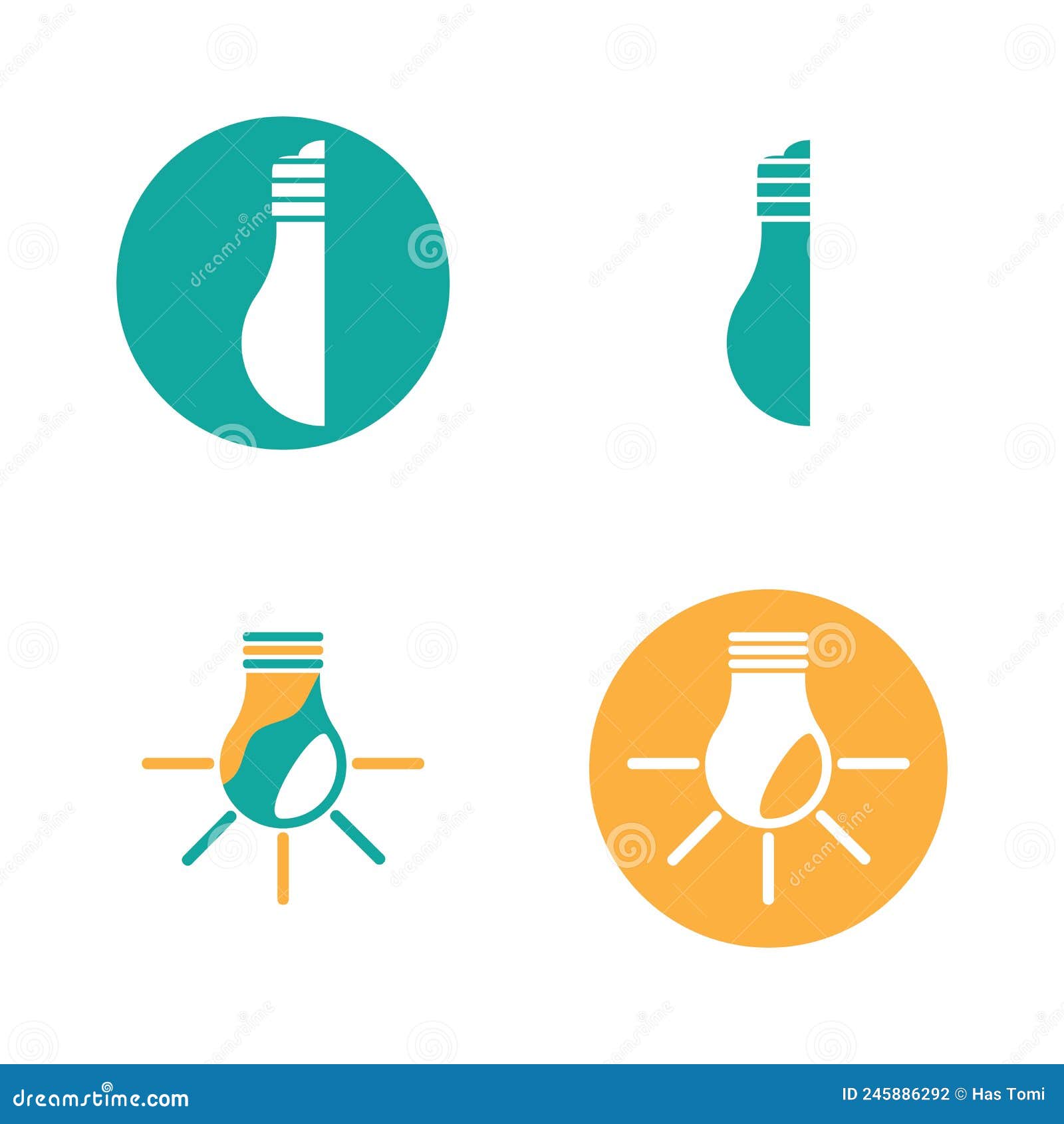 Lamp Logo Design Icon Vector Stock Vector - Illustration of isolated ...