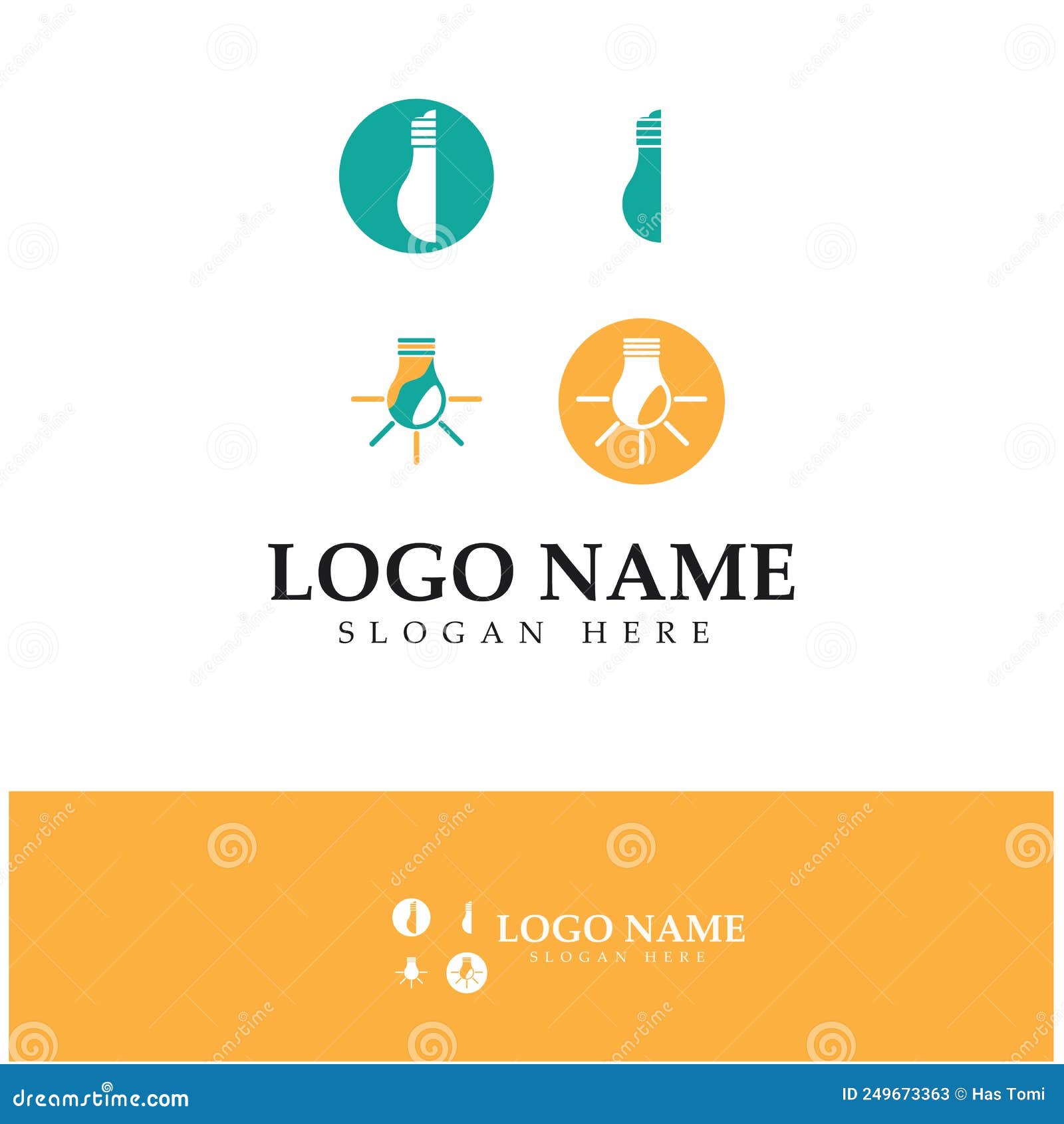 Lamp Logo Design Icon Vector Stock Vector - Illustration of concept ...
