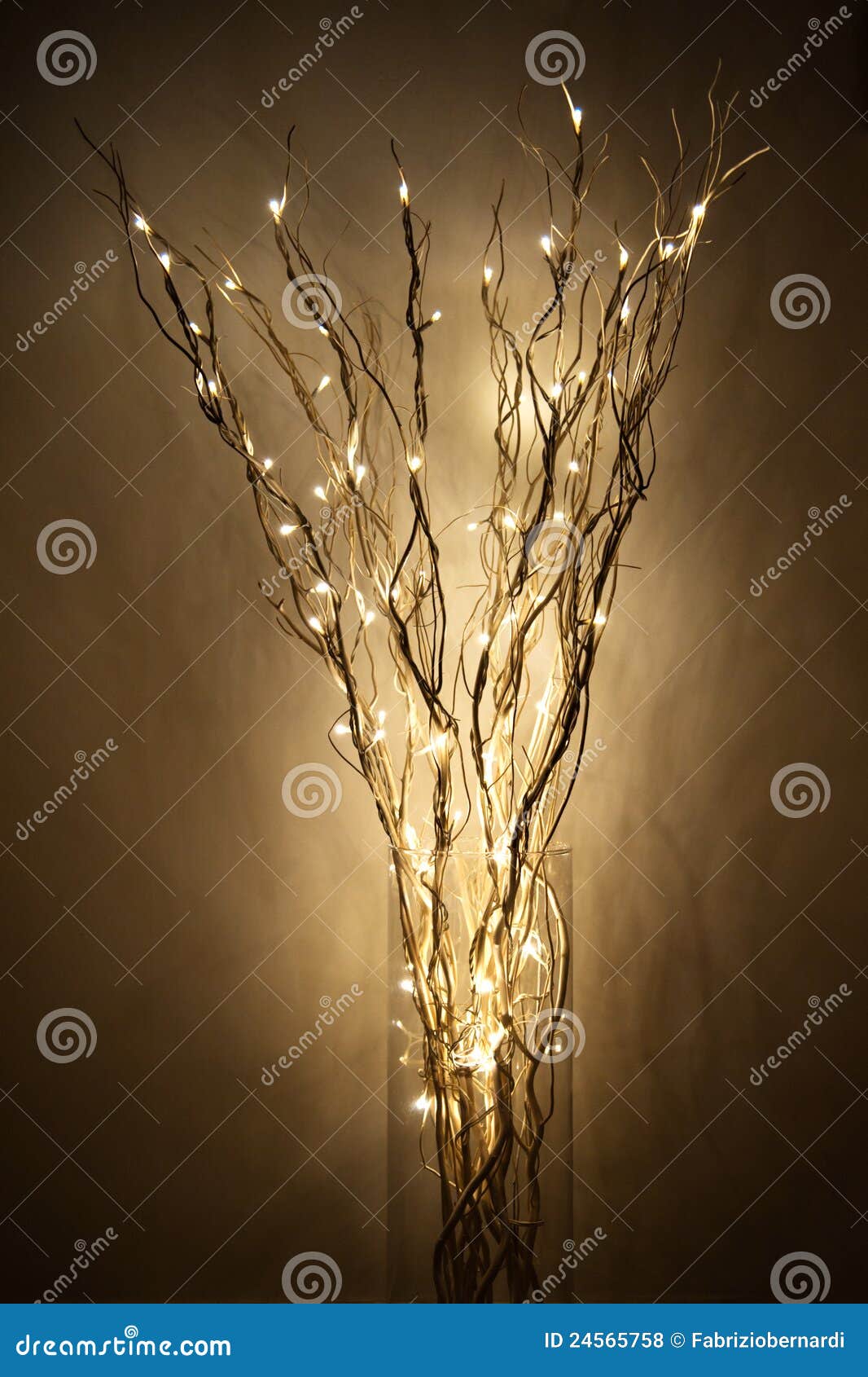 Lamp Made of Braches with Led Light Stock Photo - Image of architecture ...